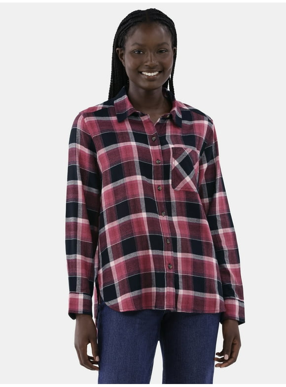 Solid Flannel Shirt Womens