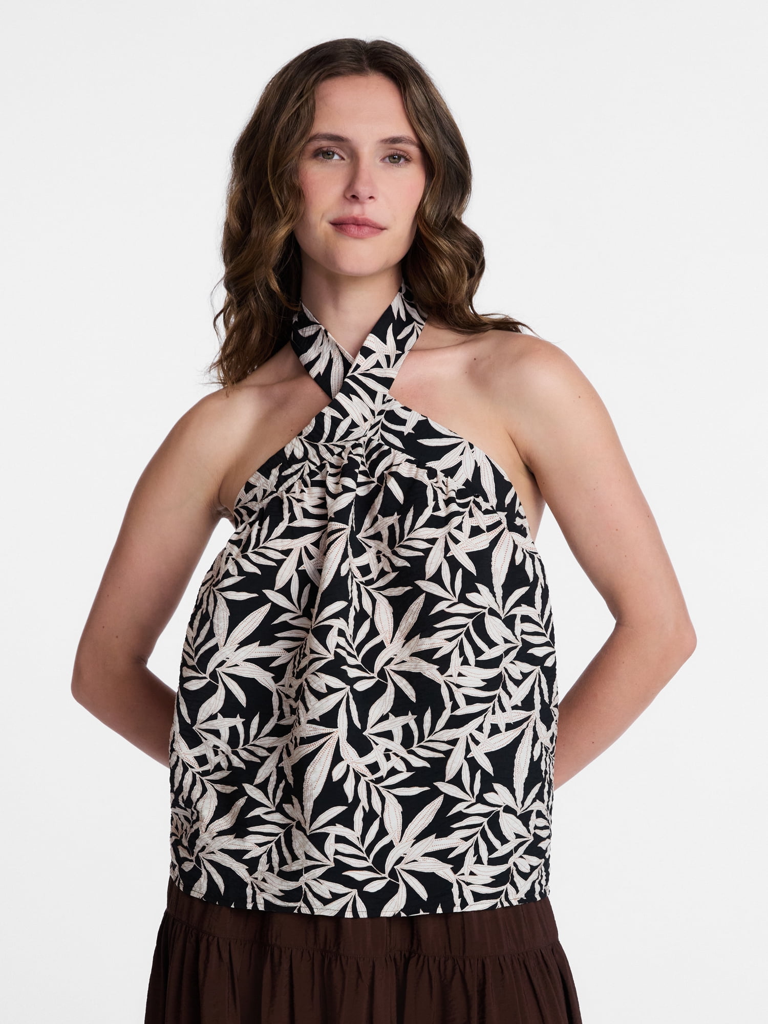 Time and Tru Women's Print Halter Top, Sizes XS-XXXL - Walmart.com