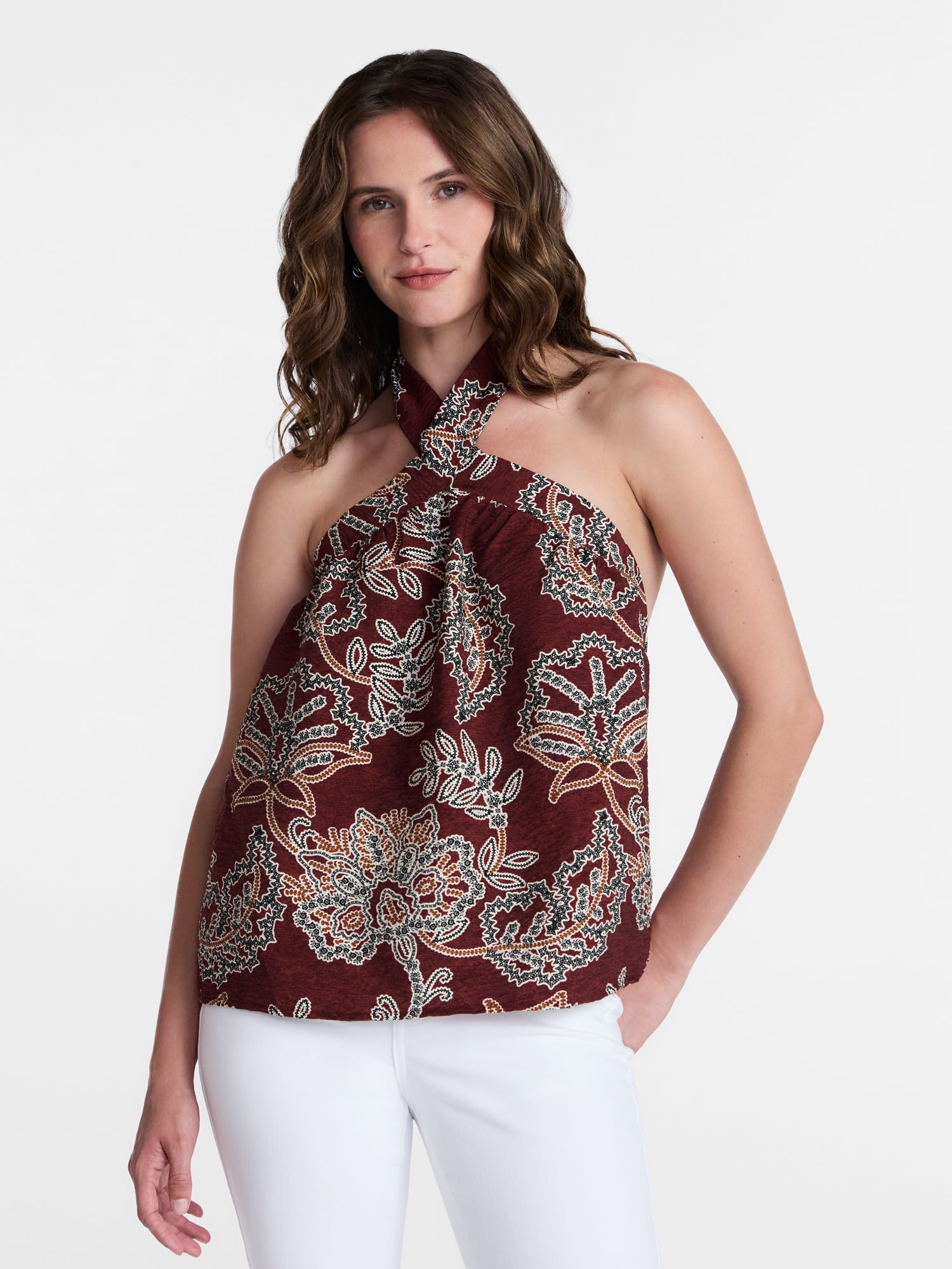 Time and Tru Women's Print Halter Top, Sizes XS-XXXL - Walmart.com