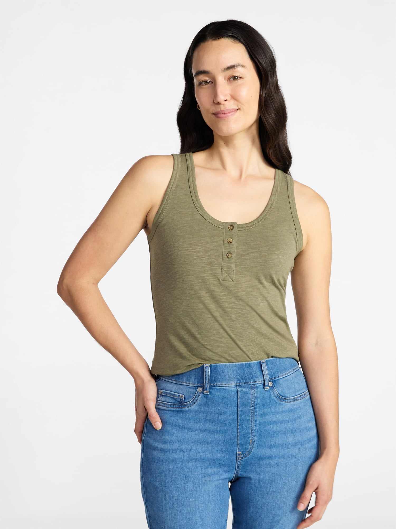 Time and Tru Women’s Slub Henley Tank Top, sizes XS-XXXL - Walmart.com