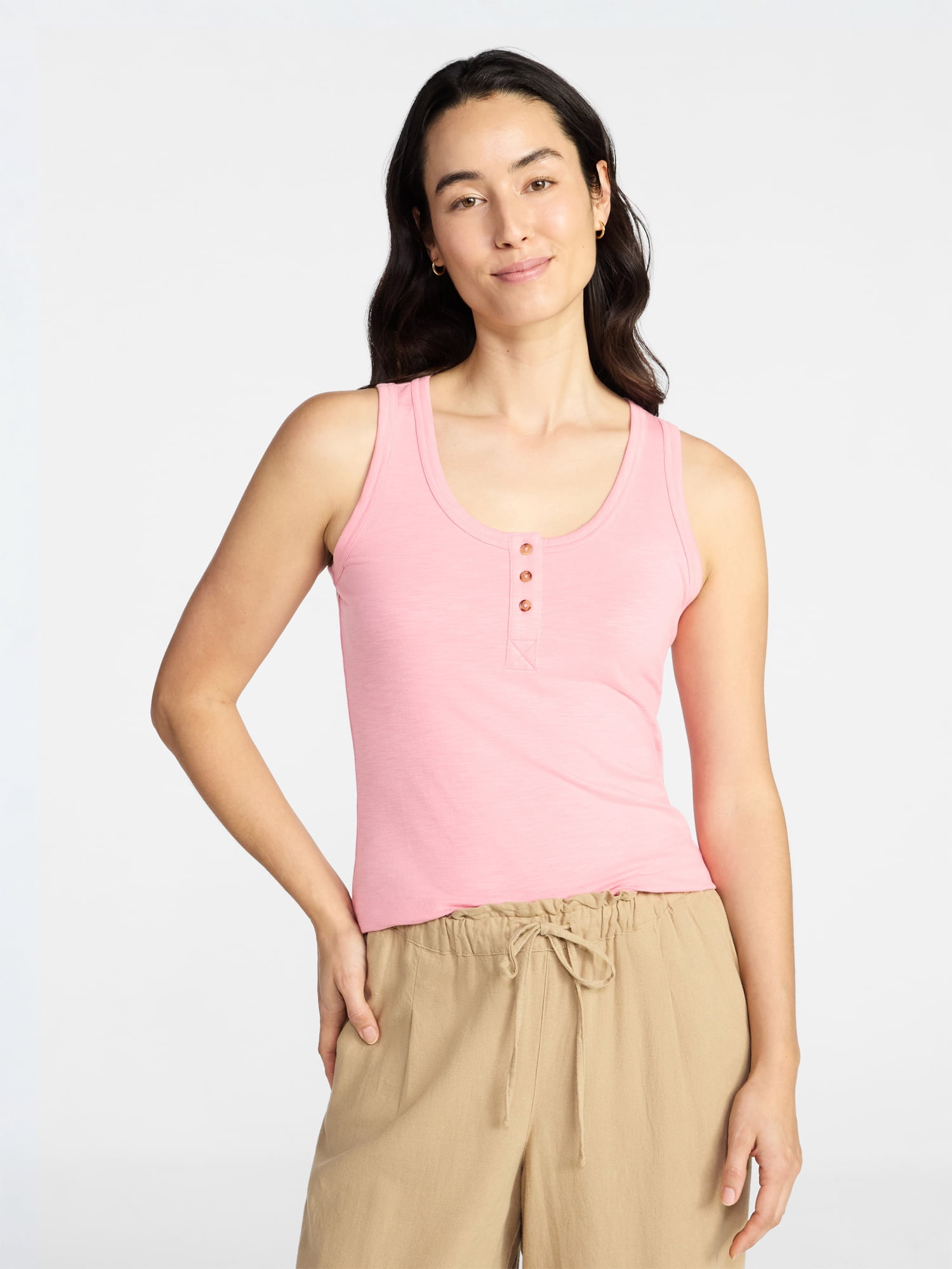 Time and Tru Women’s Slub Henley Tank Top, sizes XS-XXXL - Walmart.com