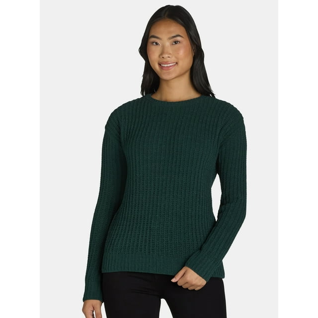 Time and Tru Women's and Women's Plus Matte Chenille Sweater, Midweight ...