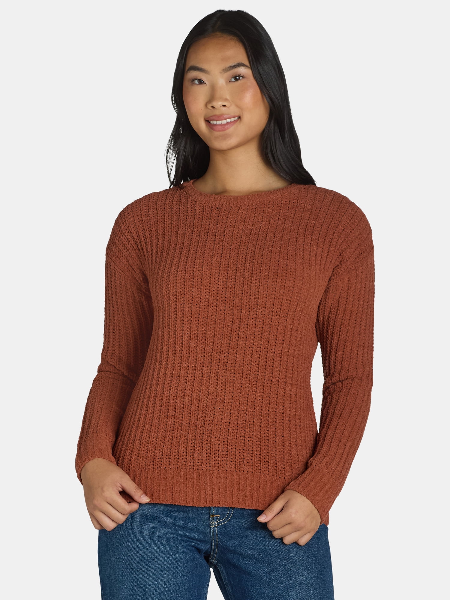 Time and Tru Women's and Women's Plus Matte Chenille Sweater, Midweight, Size XS-4X - Walmart.com
