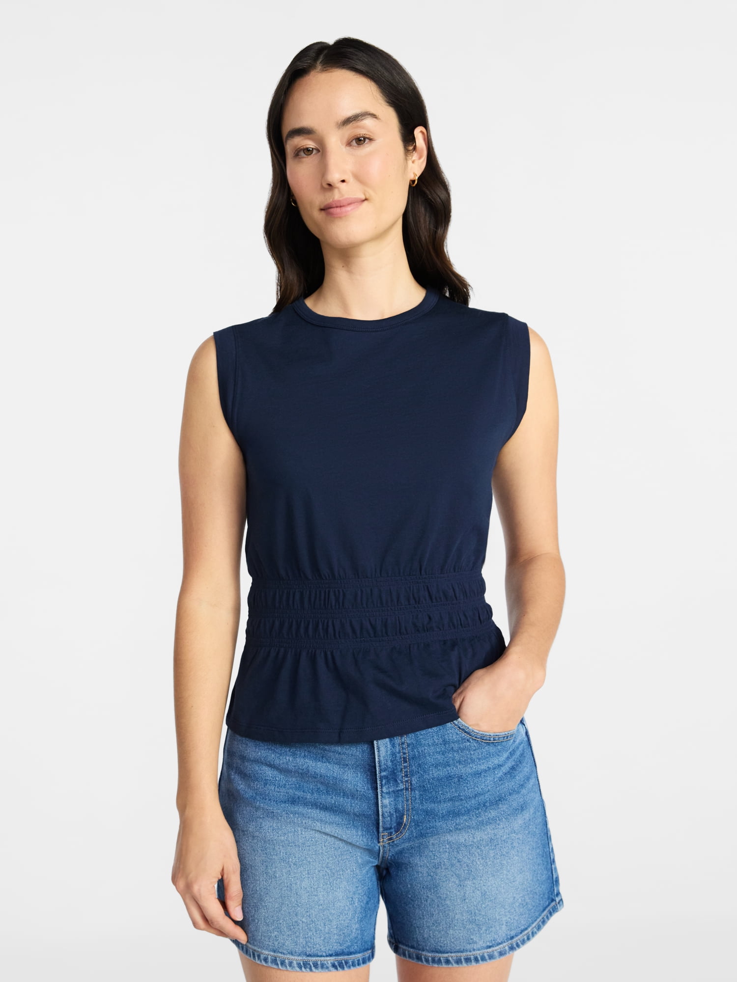 Time and Tru Women's Cotton Peplum Tank Top, Sizes XS-XXXL - Walmart.com
