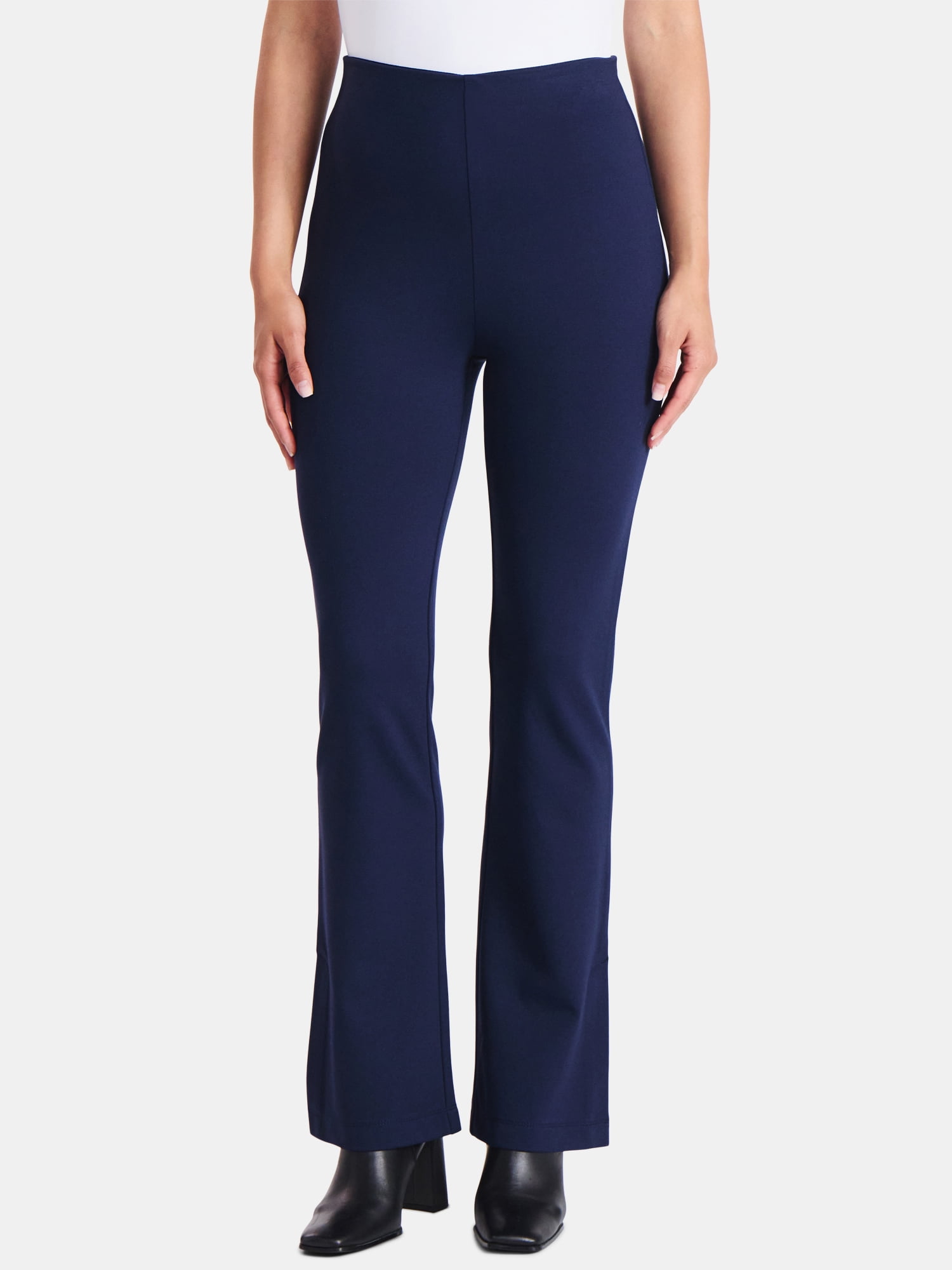 Time and Tru Women's Ponte Knit Bootcut Pants, 30" Inseam Regular, Size ...