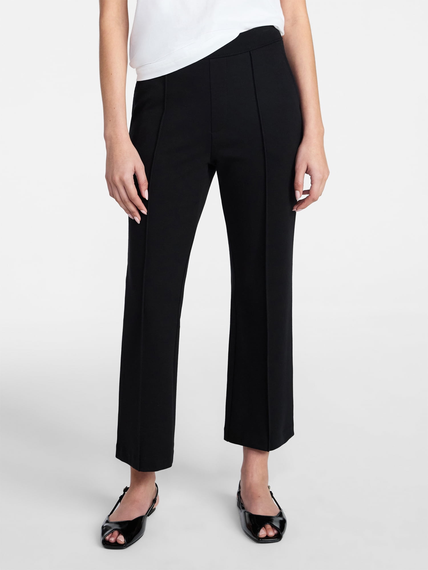 Time and Tru Women's Cropped Flare Pants, 26" Inseam, Size XS-XXXL ...
