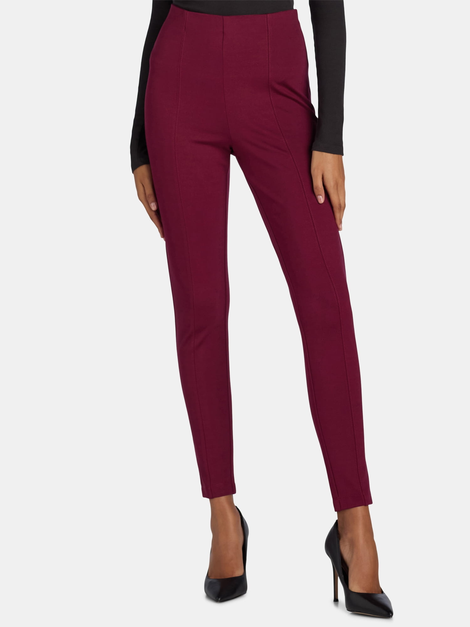 Time and Tru Women's Skinny Ponte Knit Pants, 28" Inseam, Sizes XS-XXXL ...