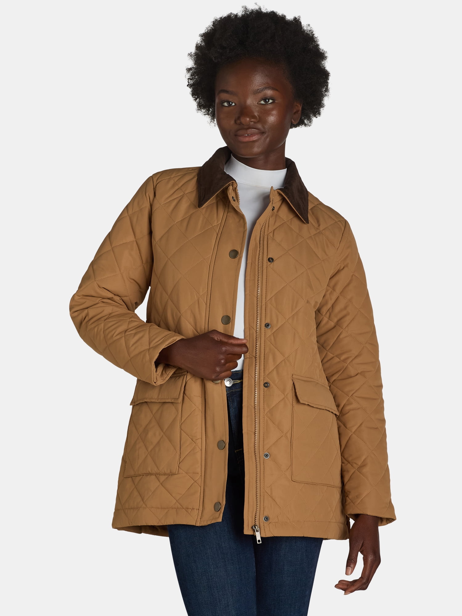 Time and Tru Women's and Women's Plus Quilted Barn Coat, Sizes XS-3X - Walmart.com