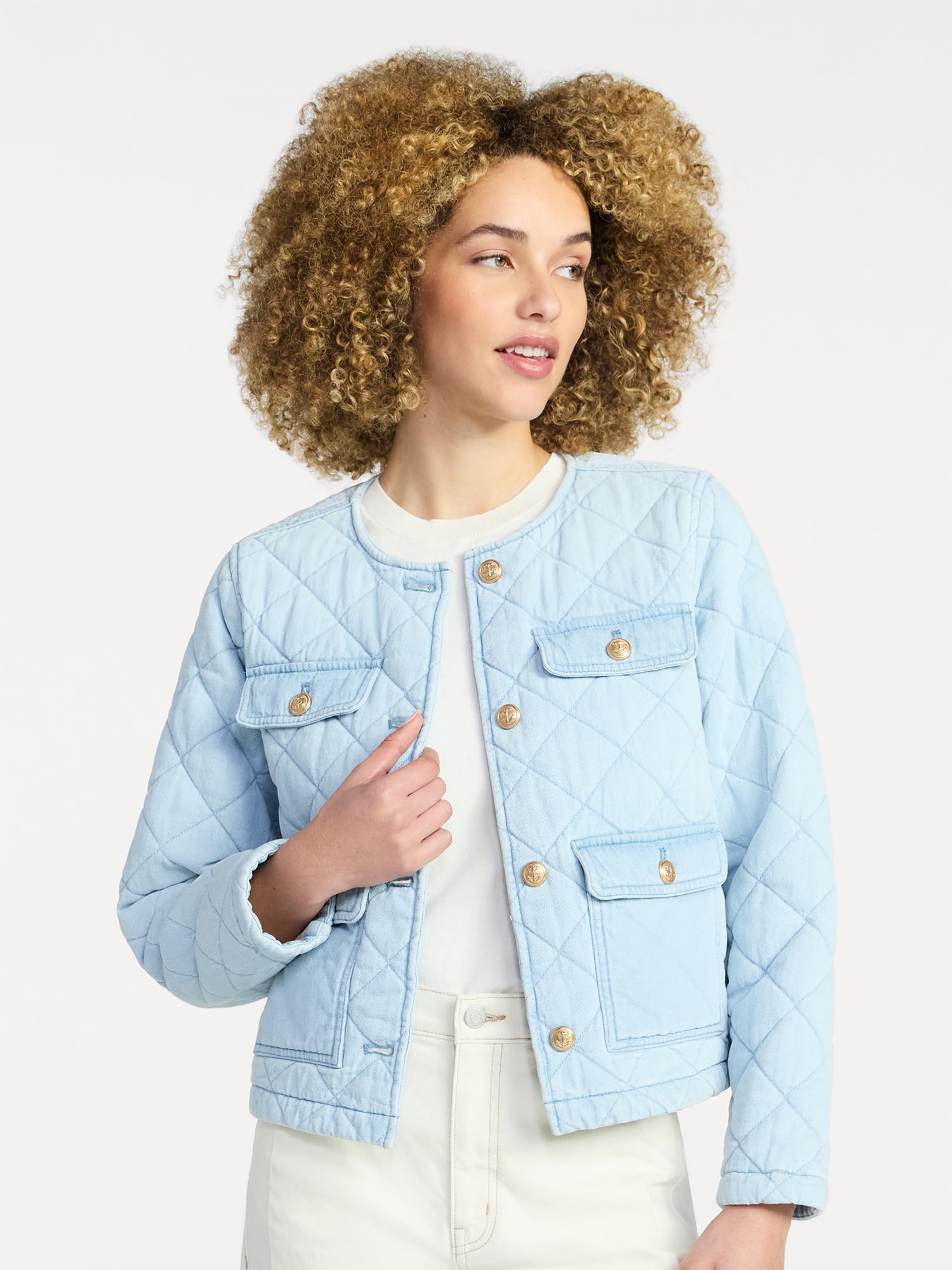 Time and Tru Women's Quilted Cotton Jacket, Sizes XS-XXXL - Walmart.com