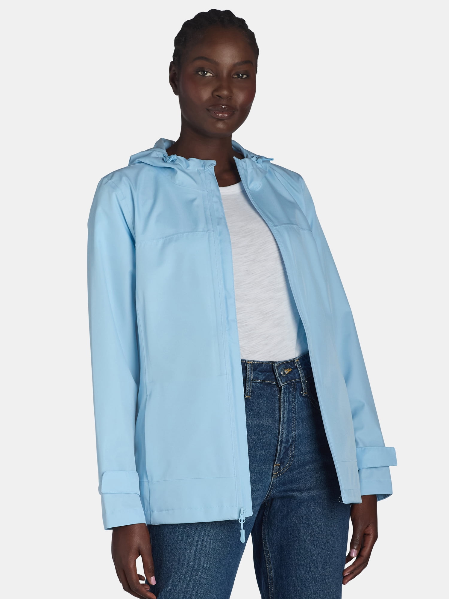 Time and Tru Women's and Women's Plus Rain Jacket, Sizes XS-3X ...