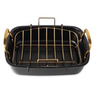 Roasting Pan with Rack-Nonstick Oven Roaster with Removable Grid to ...