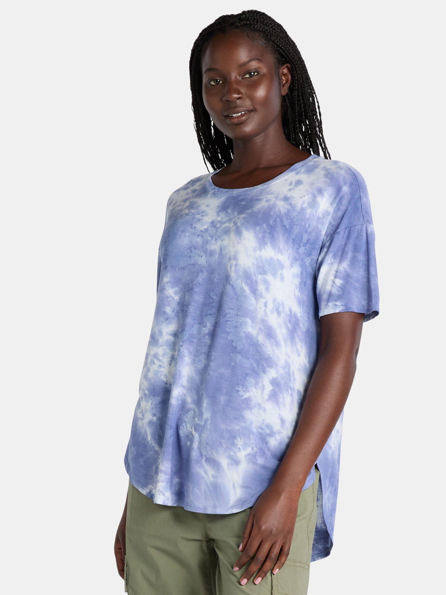 Time and Tru Short Sleeve Crew Neck Tunic Tee, Sizes XS-XXXL - Walmart.com