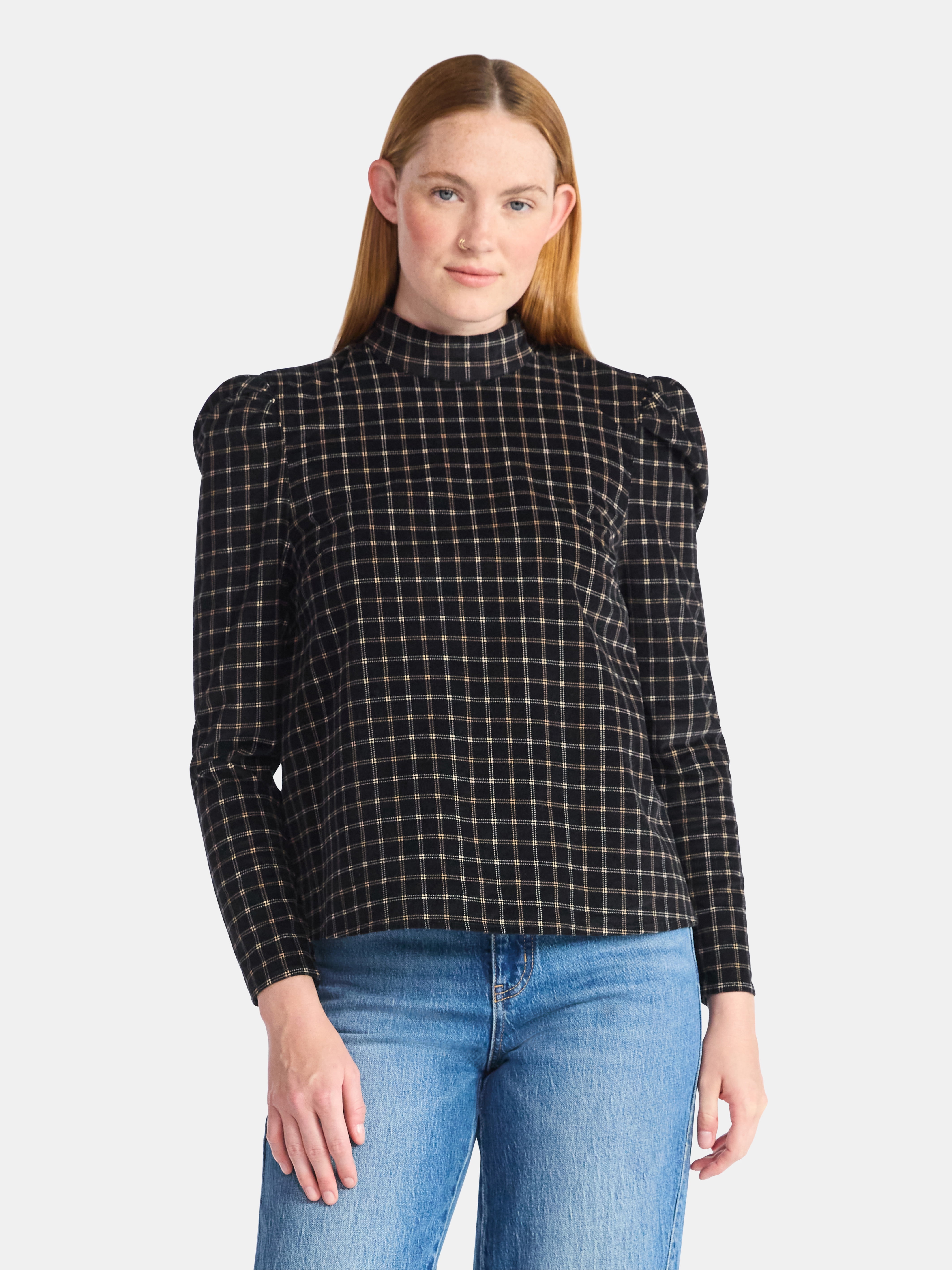 Time and Tru Women's Tie Back Corduroy Top with Long Sleeves, Sizes XS ...