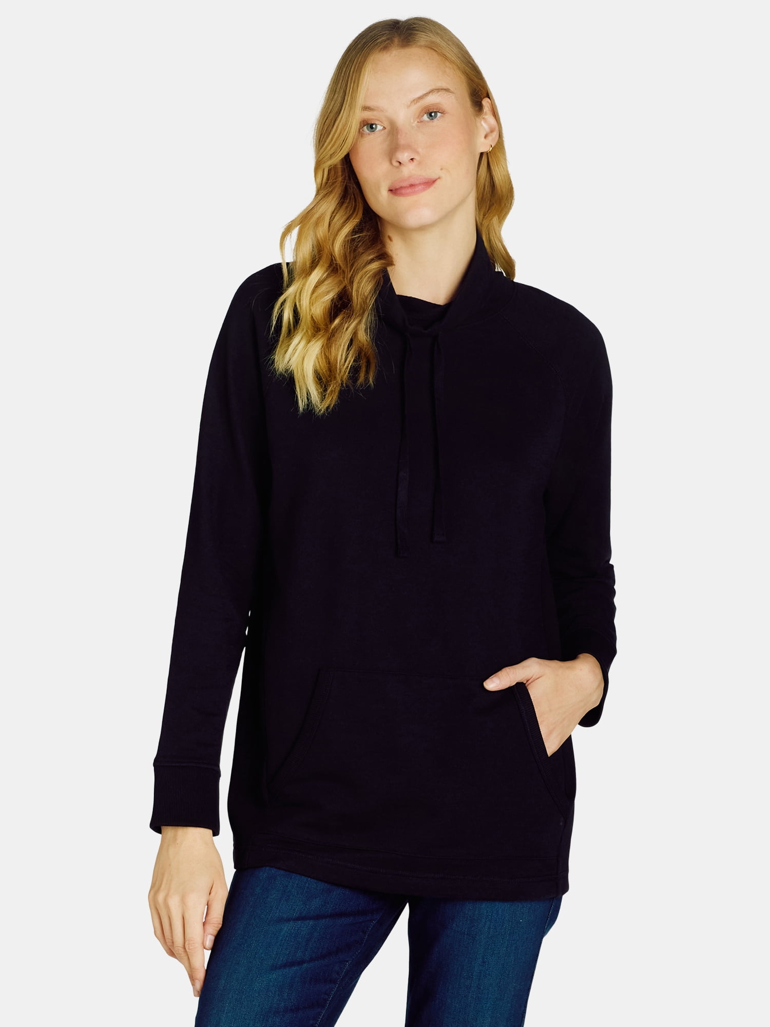 Time and Tru Women's Cowl Neck Tunic Sweatshirt, Sizes S-XXXL - Walmart.com