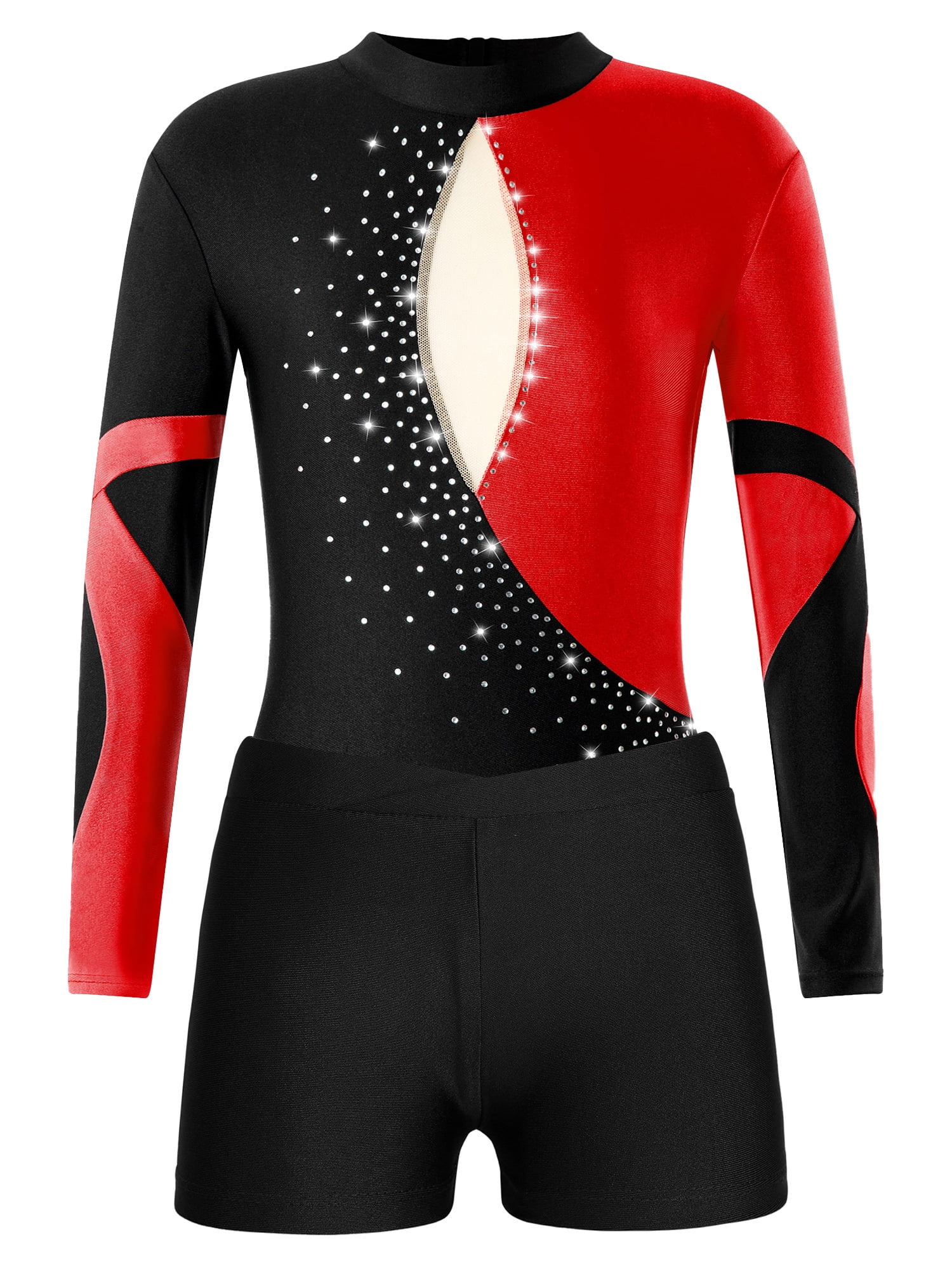 TTAO 2Pcs Kids Girls Gymnastic Leotard Rhinestone Dance Unitard ...