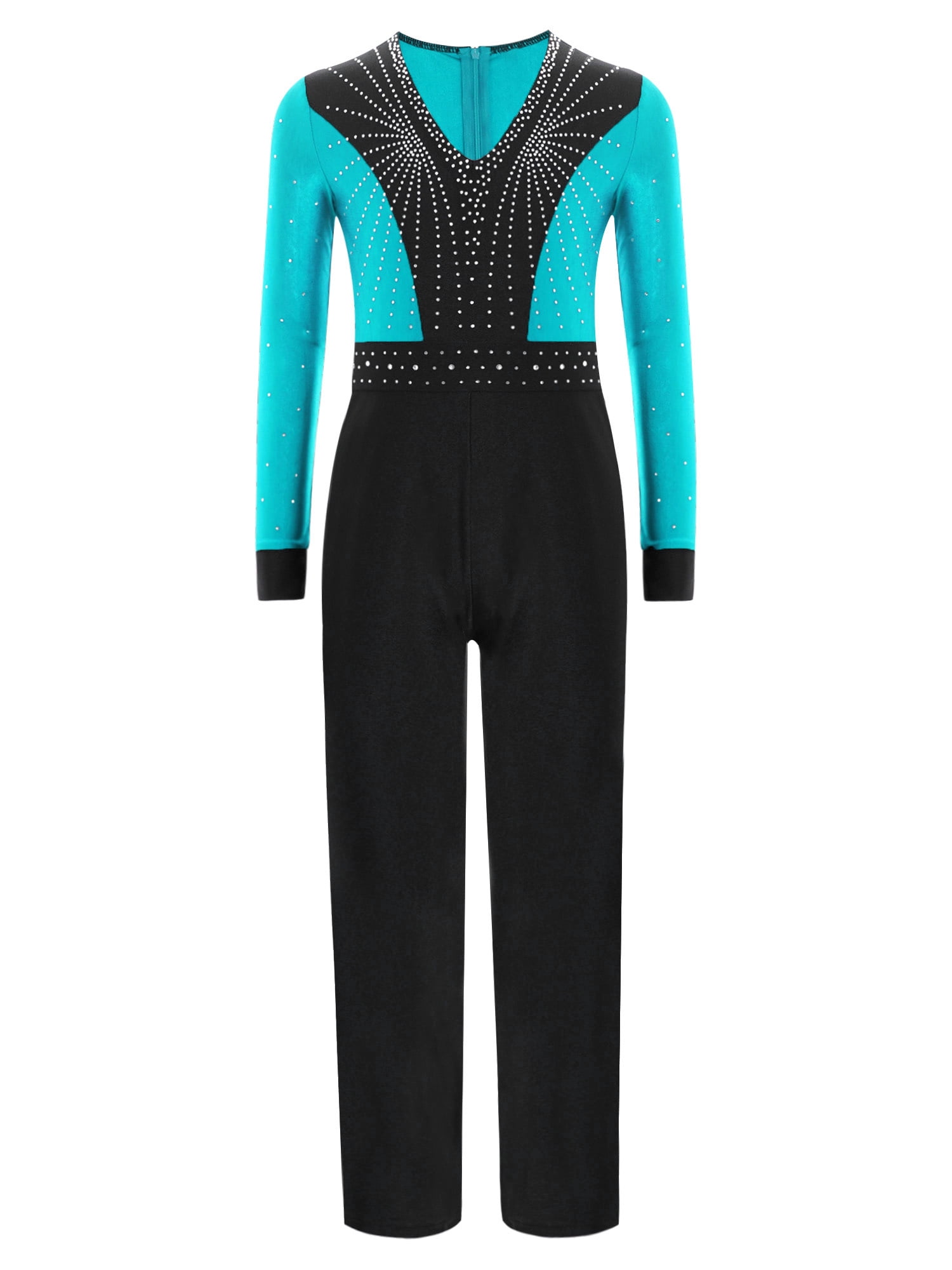 TTAO Boys Glittery Gymnastics Leotards Bodysuits Long Sleeve Full Body ...