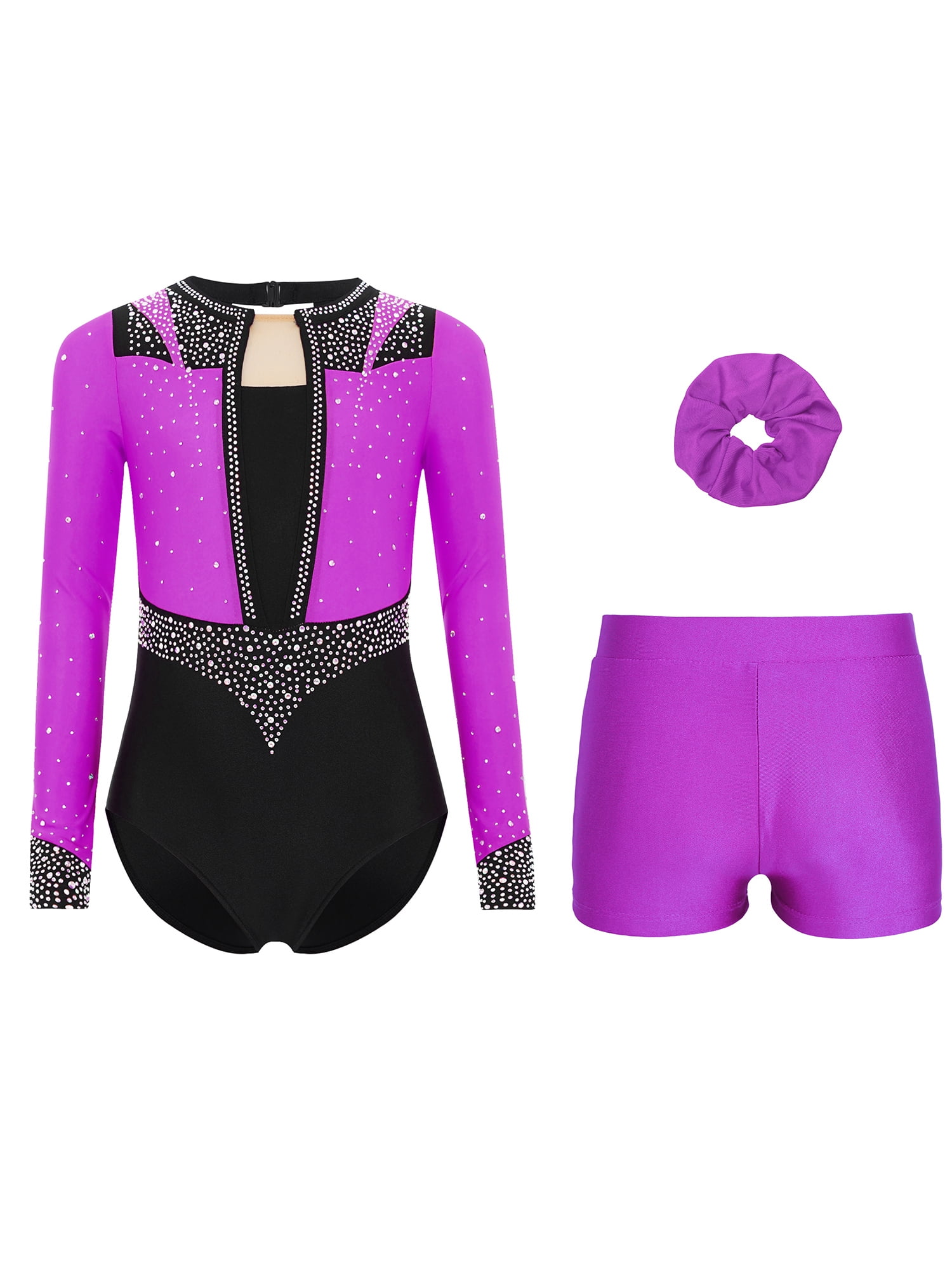 TTAO Girls Ballet Dance Set Gymnastics Leotards with Shorts Matching ...