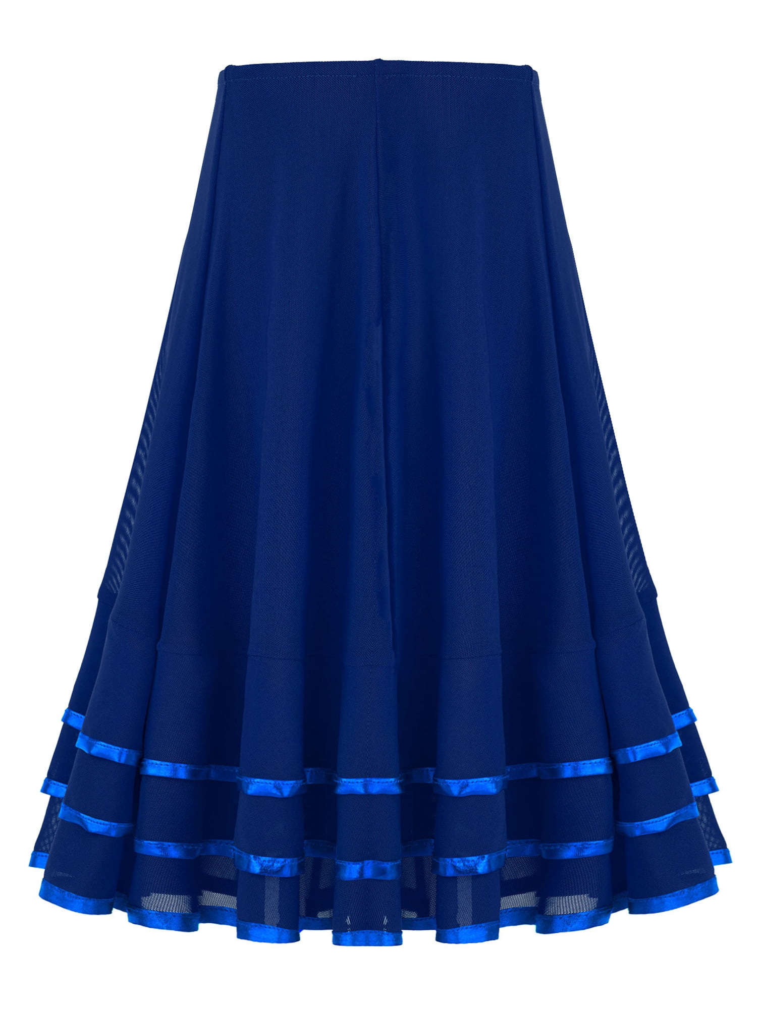 TTAO Girls Long Dance Skirt A-Line High Waist Skirt Latin Ballroom ...