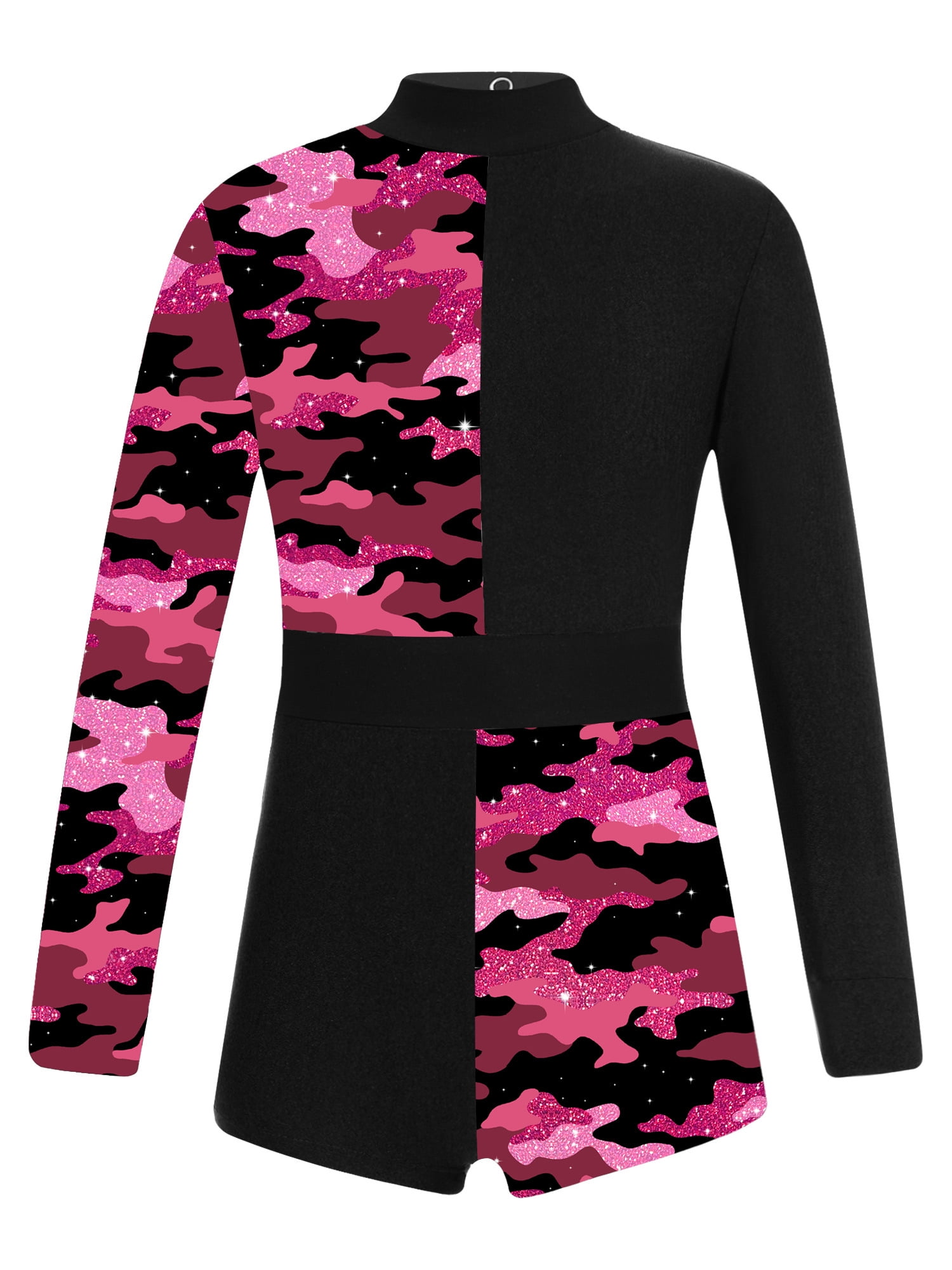 TTAO Girls Long Sleeve Gymnastics Leotard One Piece Shorty Biketard ...