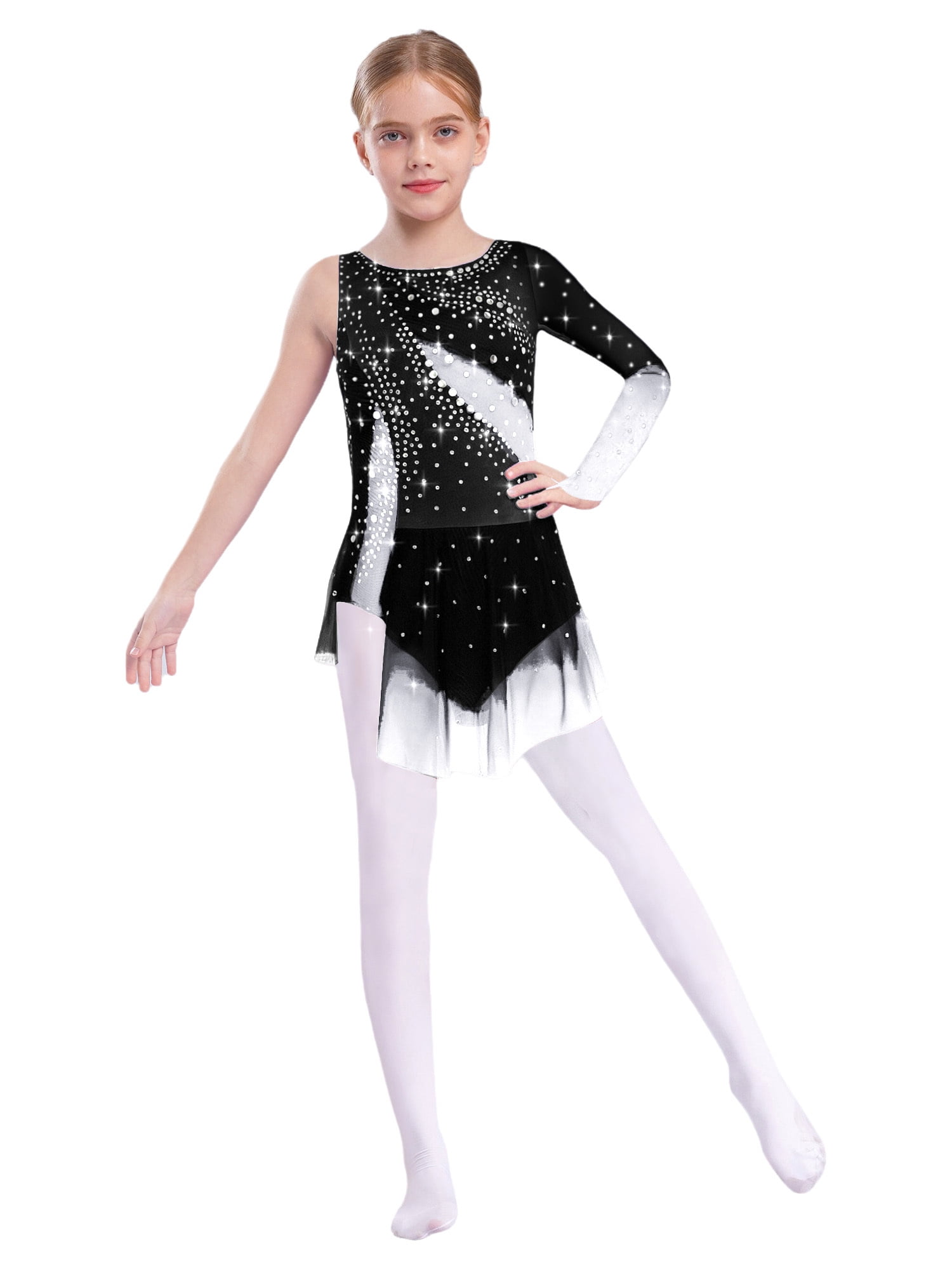 TTAO Girls Rhythmic Figure Skating Dress Ballet Dance Skirted Leotards Rhythmic Gymnastics ...