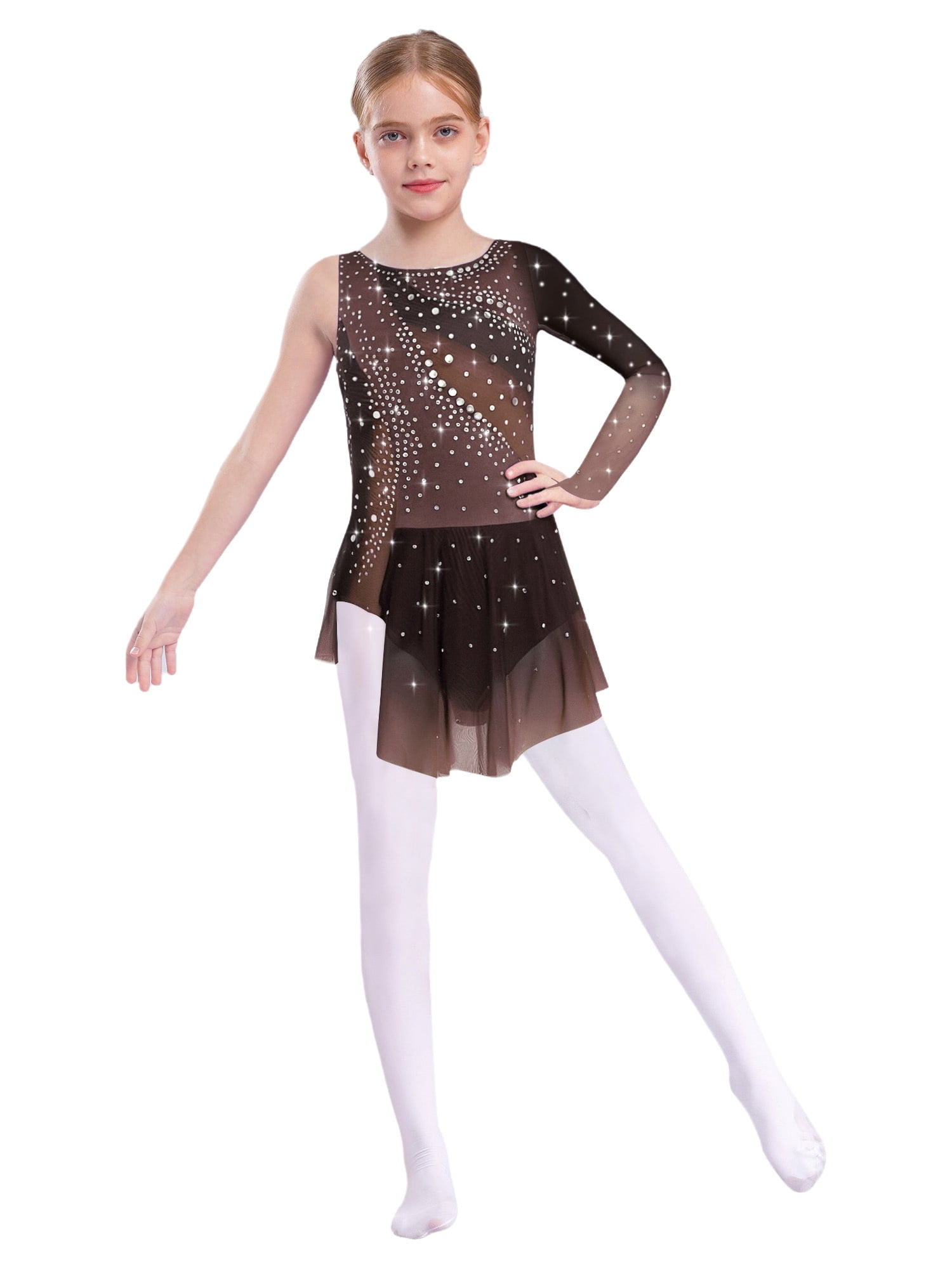 TTAO Girls Rhythmic Figure Skating Dress Ballet Dance Skirted Leotards ...