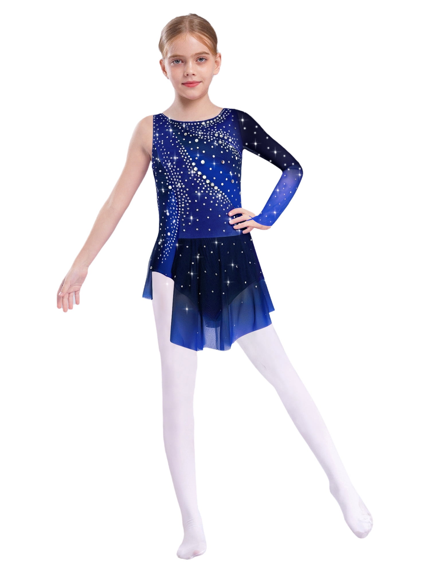 TTAO Girls Rhythmic Figure Skating Dress Ballet Dance Skirted Leotards ...