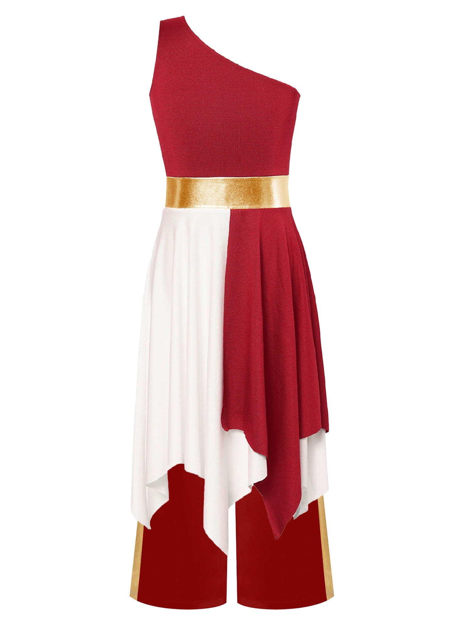 TTAO Girls Worship Dance Dress Clothing Sets Sleeveless Asymmetrical ...
