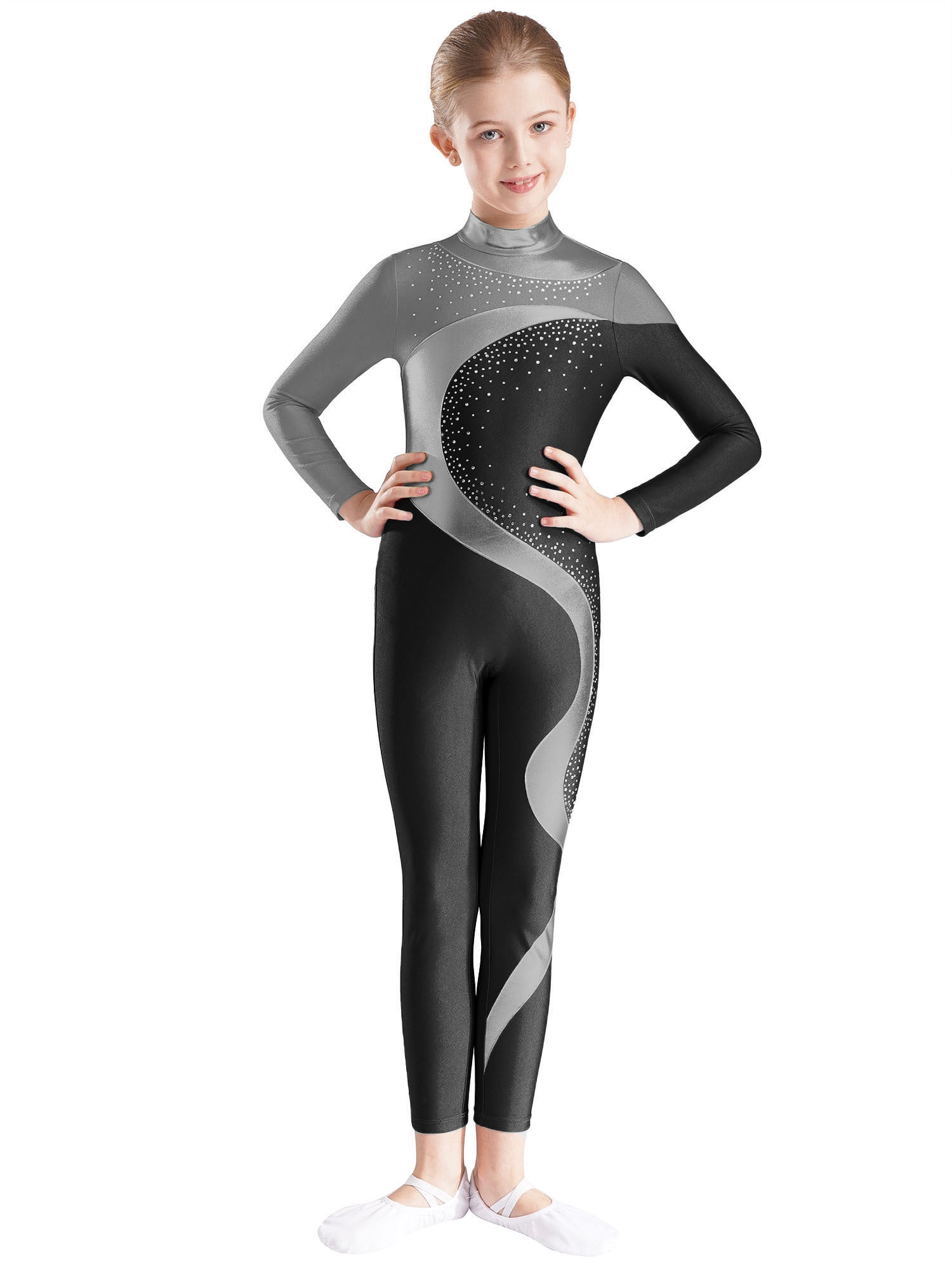 TTAO Gymnastics Leotard for Girls Long Sleeve Unitard Full Body Catsuit ...