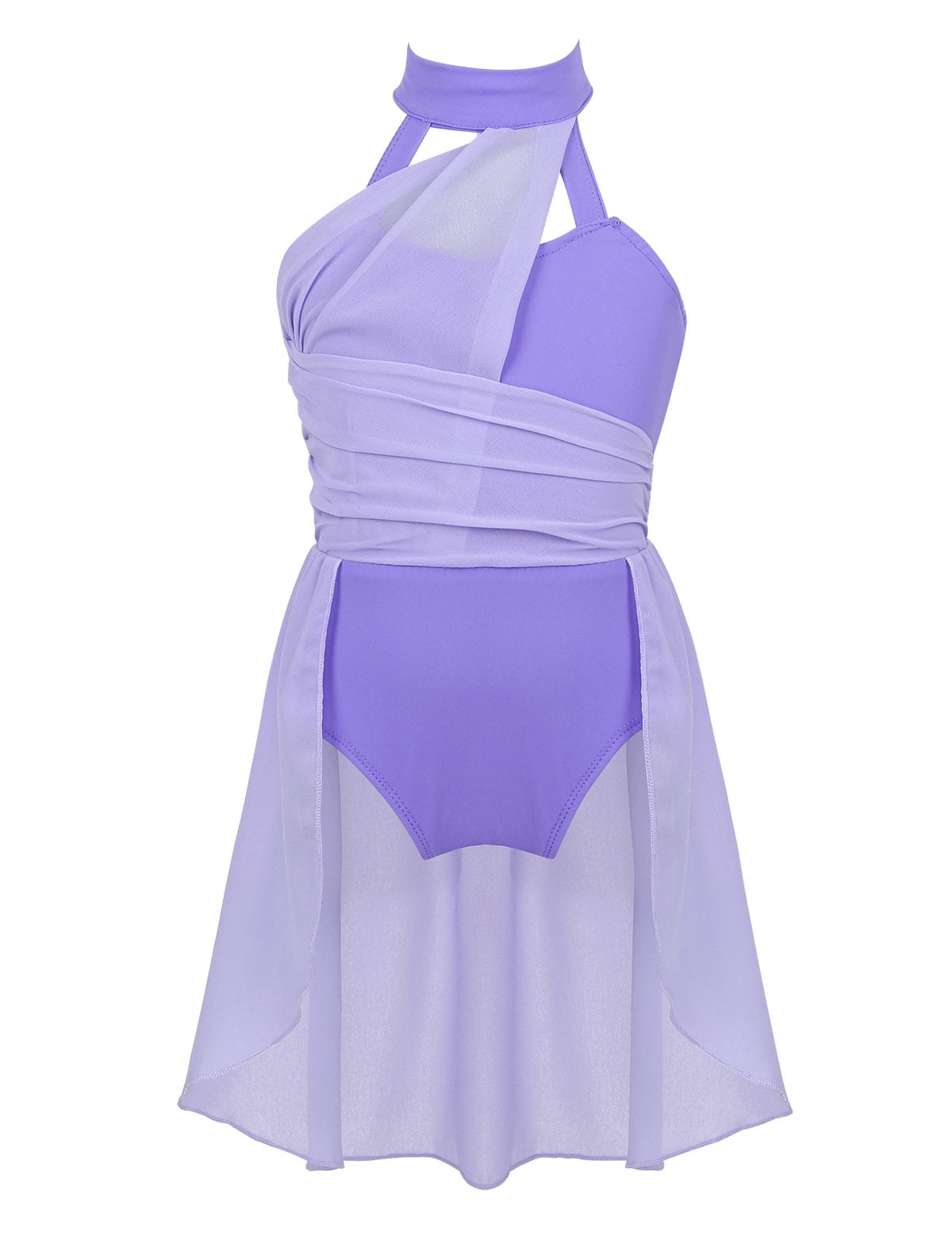TTAO Kids Girls Halter Ballet Leotard Wrap Lyrical Dance Dress Ice ...