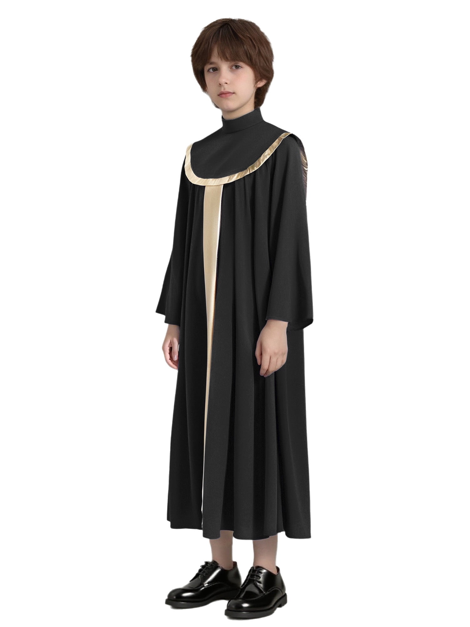 TTAO Kids Boys Girls Church Choir Gown Mock Neck Long Sleeve Metallic ...