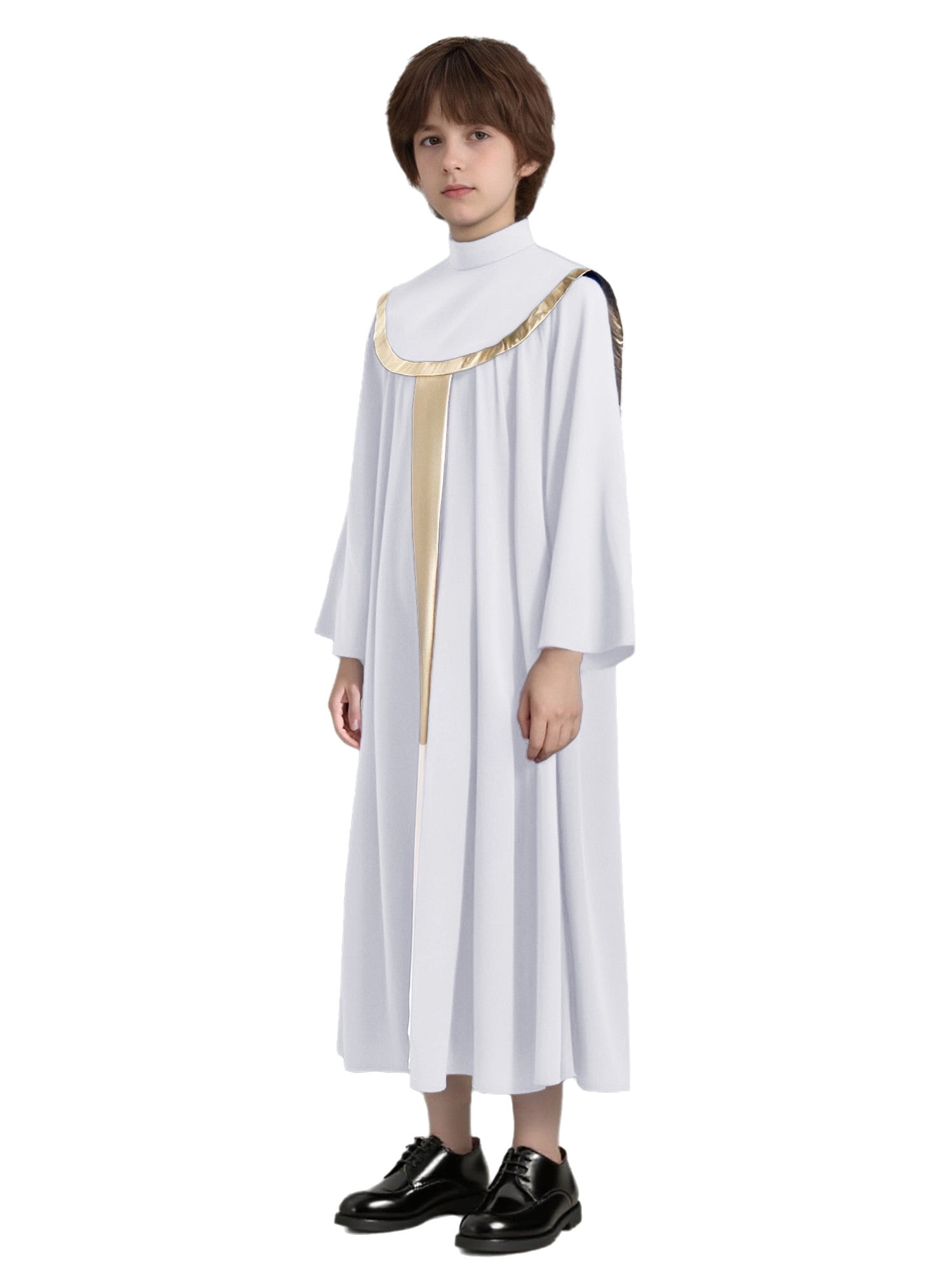 TTAO Kids Boys Girls Church Choir Gown Mock Neck Long Sleeve Metallic ...
