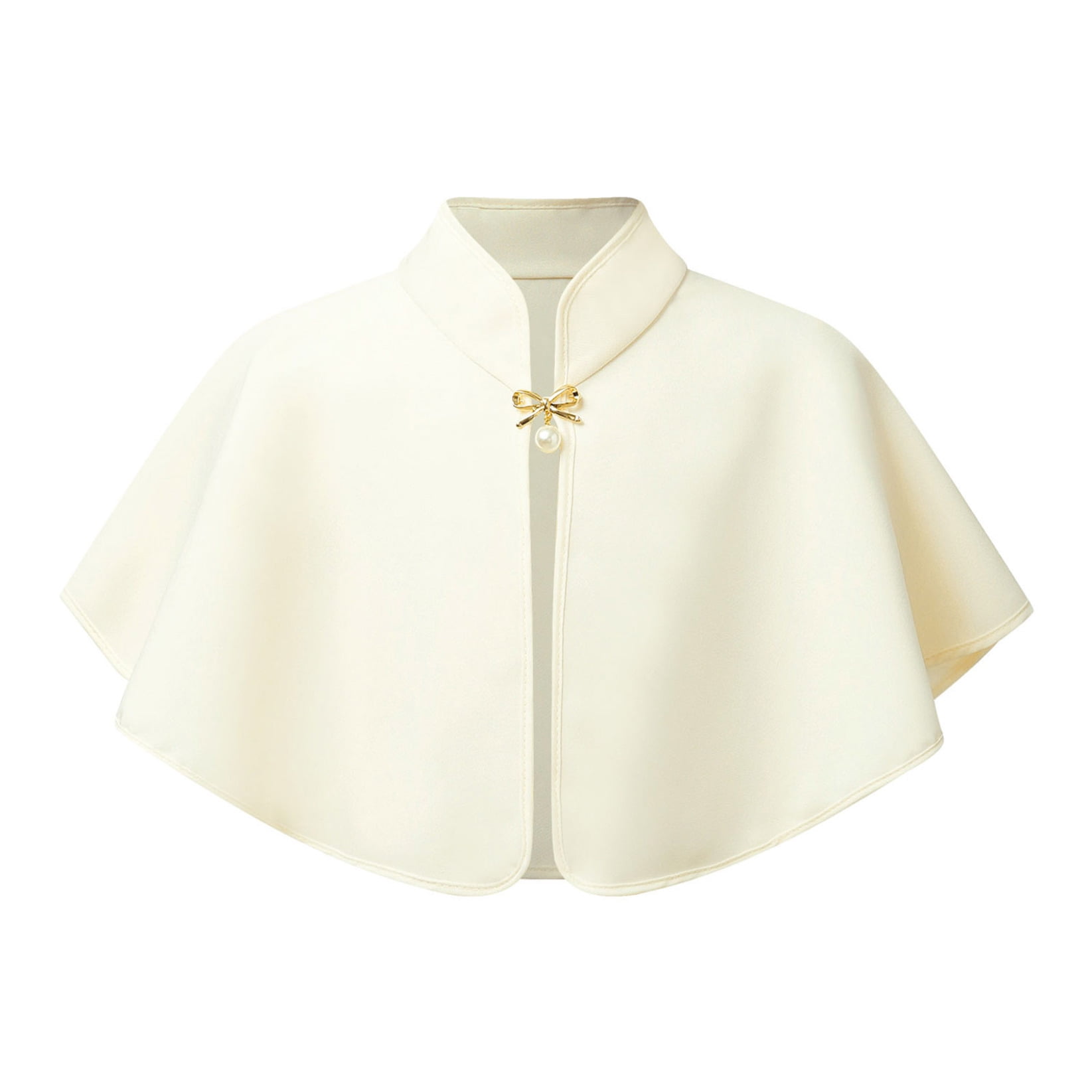 TTAO Kids Flower Girls Capelets Wrap Top Mock Collar Cape with Brooch ...