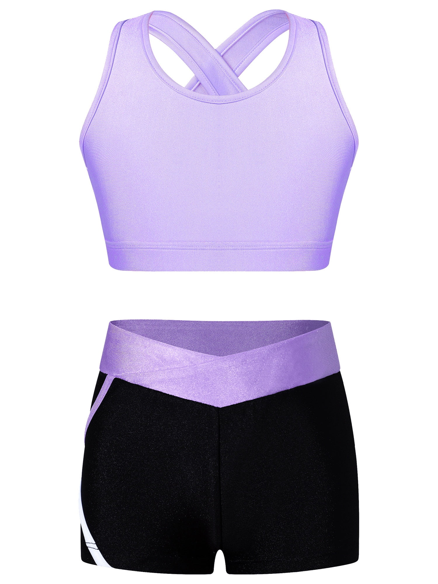 TTAO Kids Girls 2 Piece Athletic Tracksuit Gymnastic Ballet Outfit ...