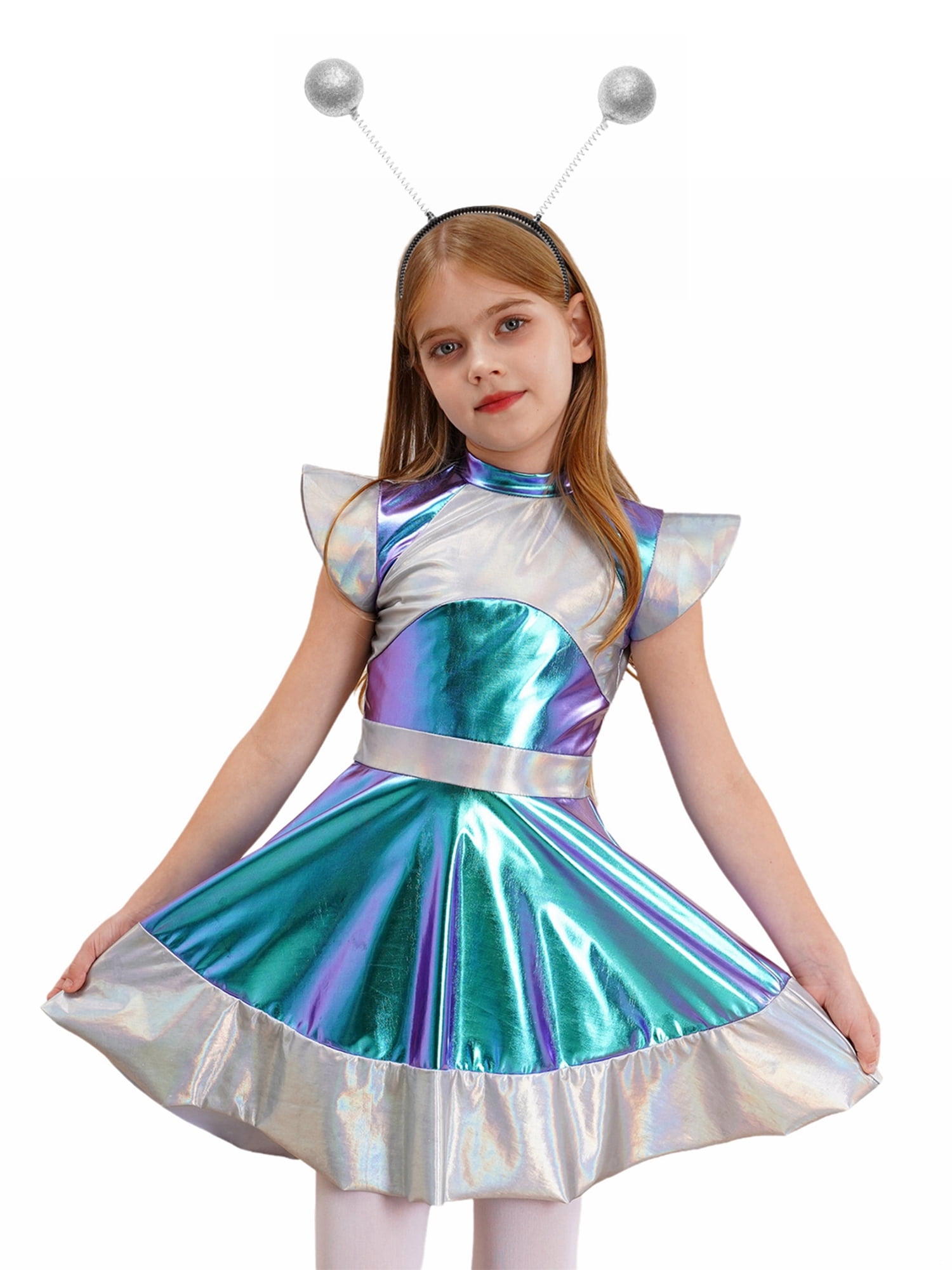 TTAO Girls Alien Robot Astronaut Outerspace Sets Flying Sleeve A Line ...
