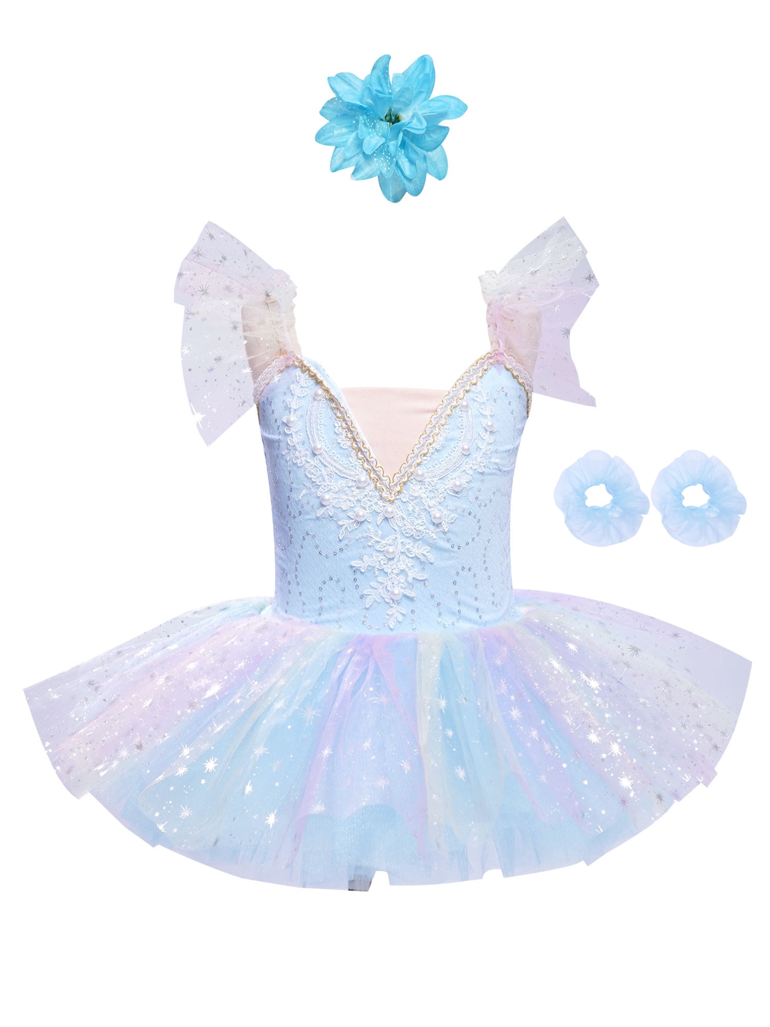 TTAO Kids Girls Ballerina Swan Lake Dance Leotard Tutu Dress ...