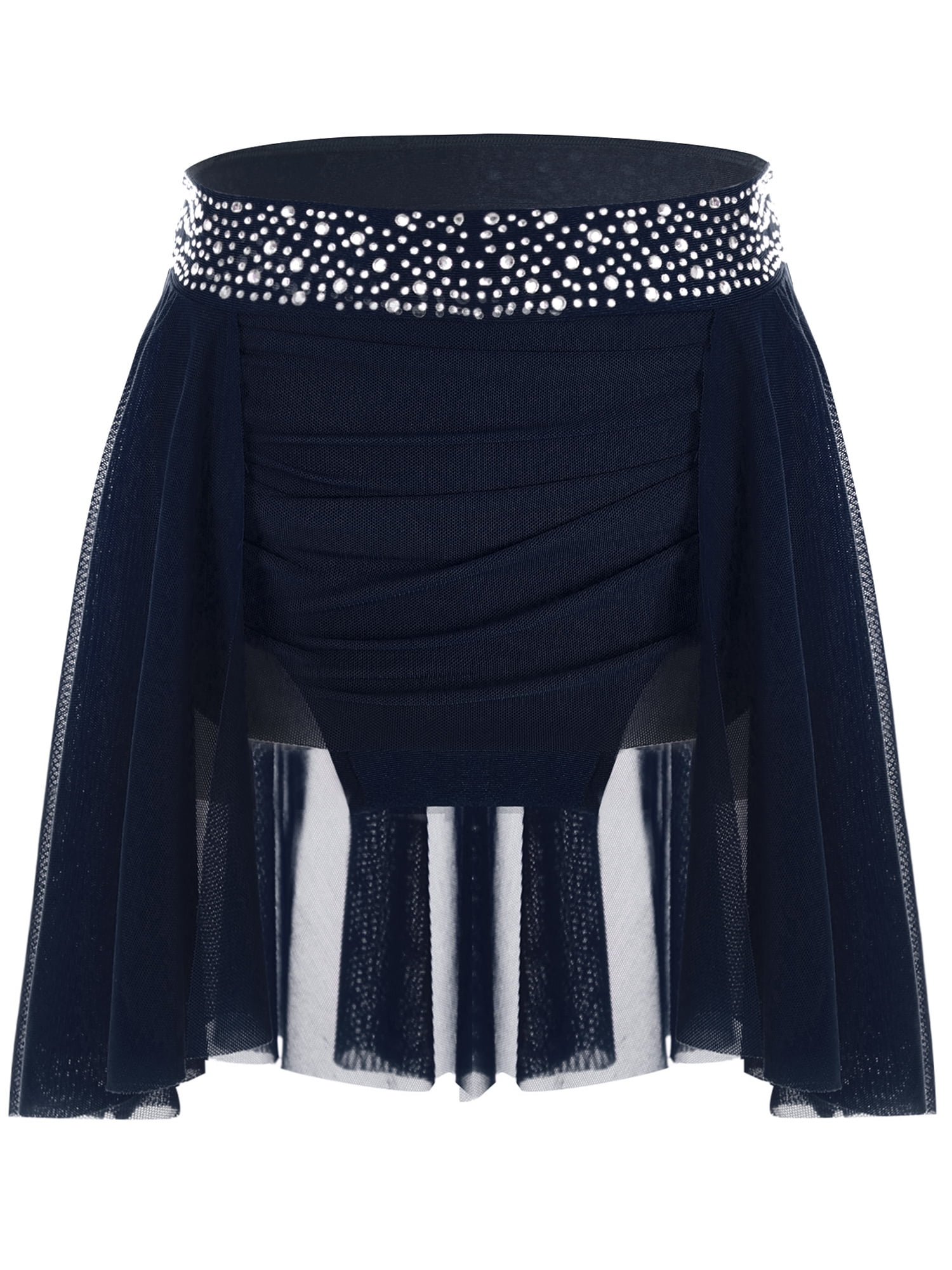 TTAO Kids Girls Ballet Dance Chiffon Wrap Skirt Pull-On Skirt Ruched ...