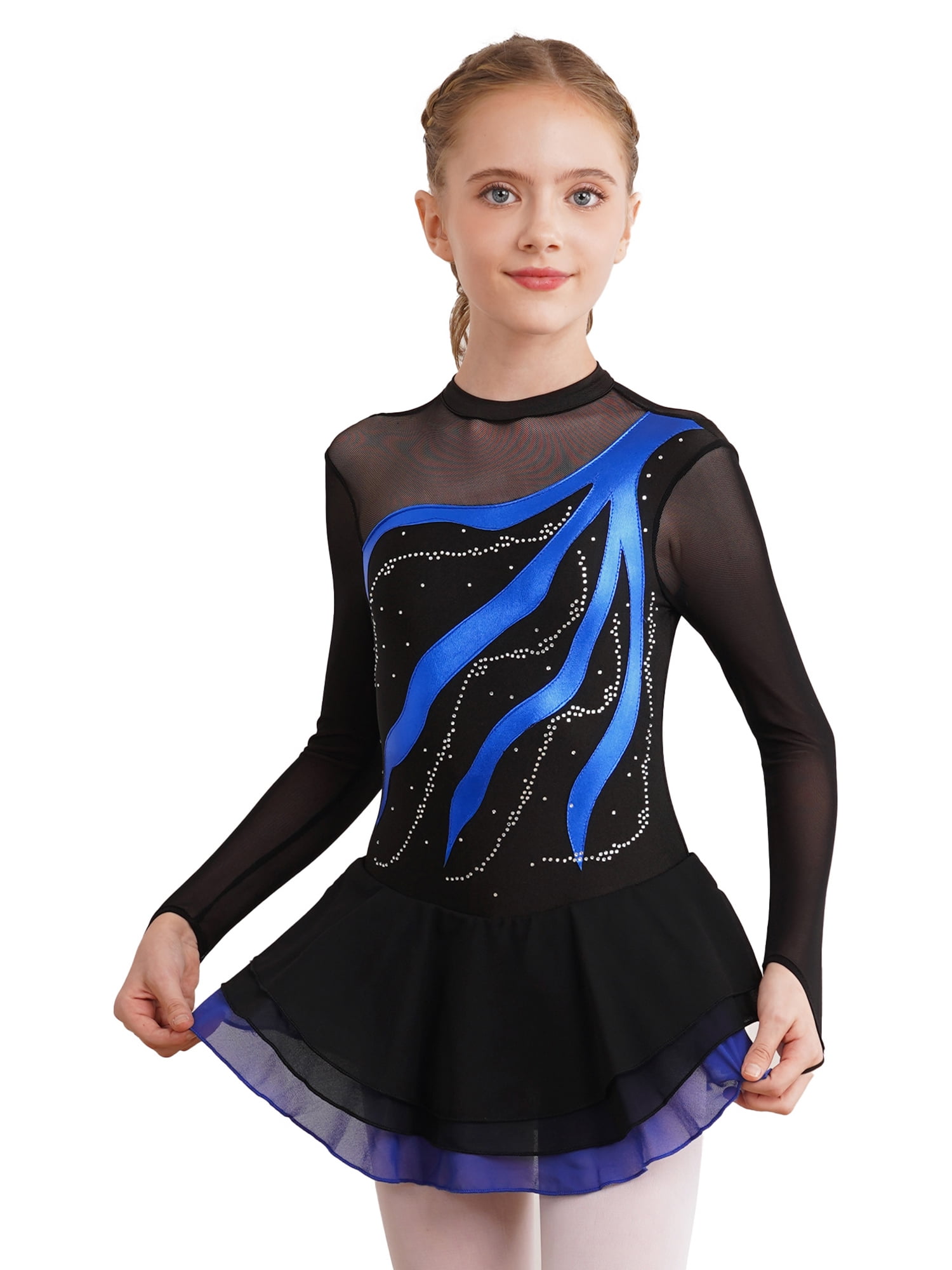TTAO Kids Girls Figure Skating Costumes Performance Gymnastics Leotard ...