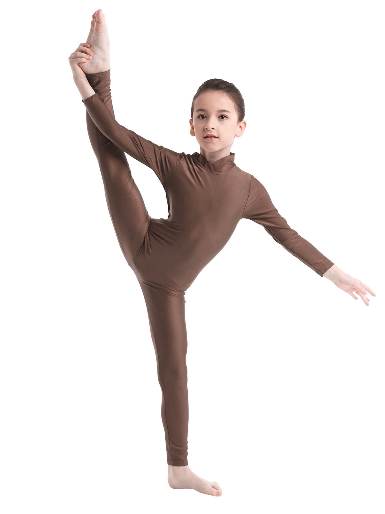 TTAO Kids Girls Gymnastics Unitards Ballet Dance Leotard Long Sleeve ...