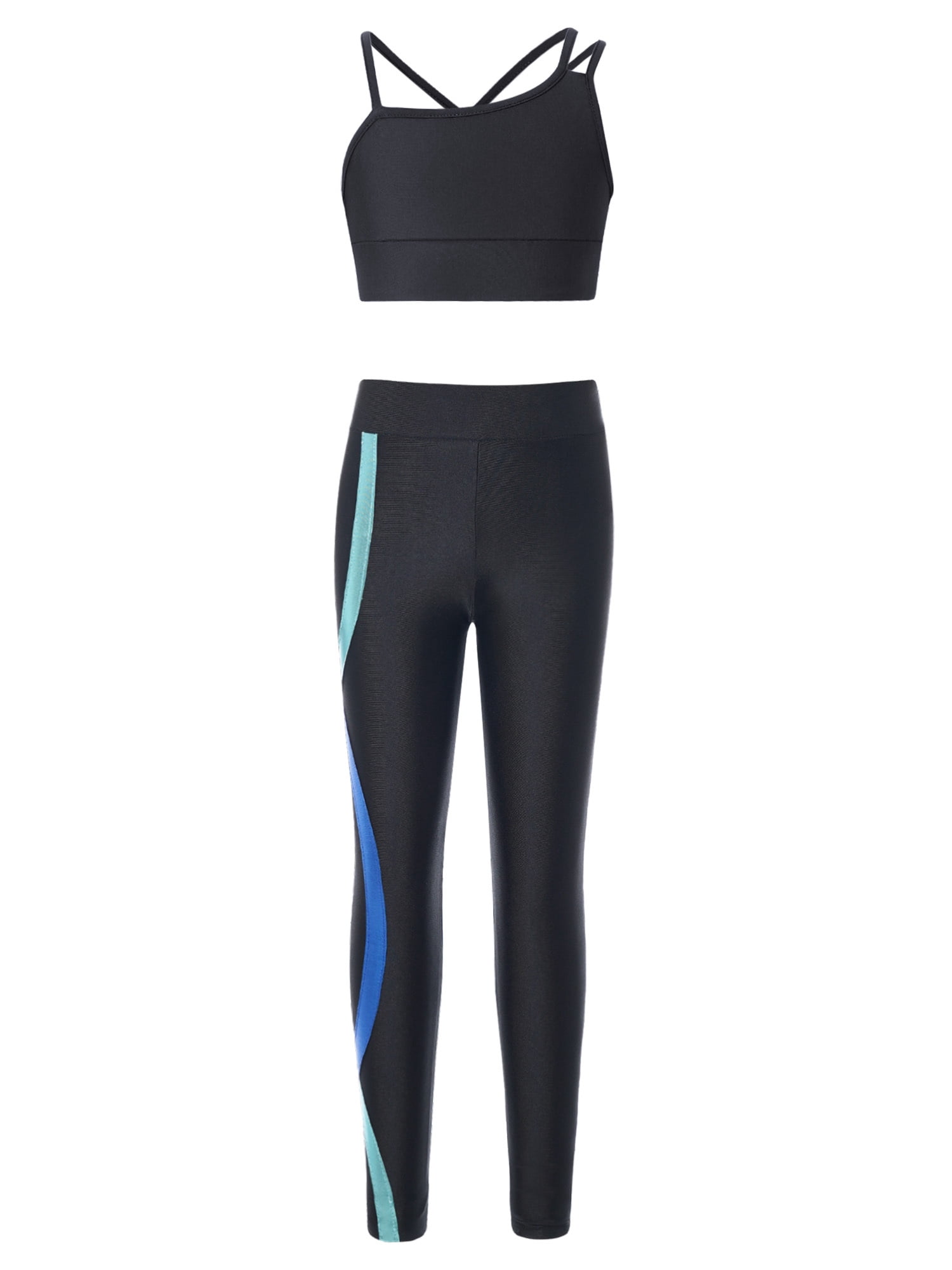 TTAO Kids Girls Gymnastics Yoga Workout Outfits Sport Bras Crop Top ...