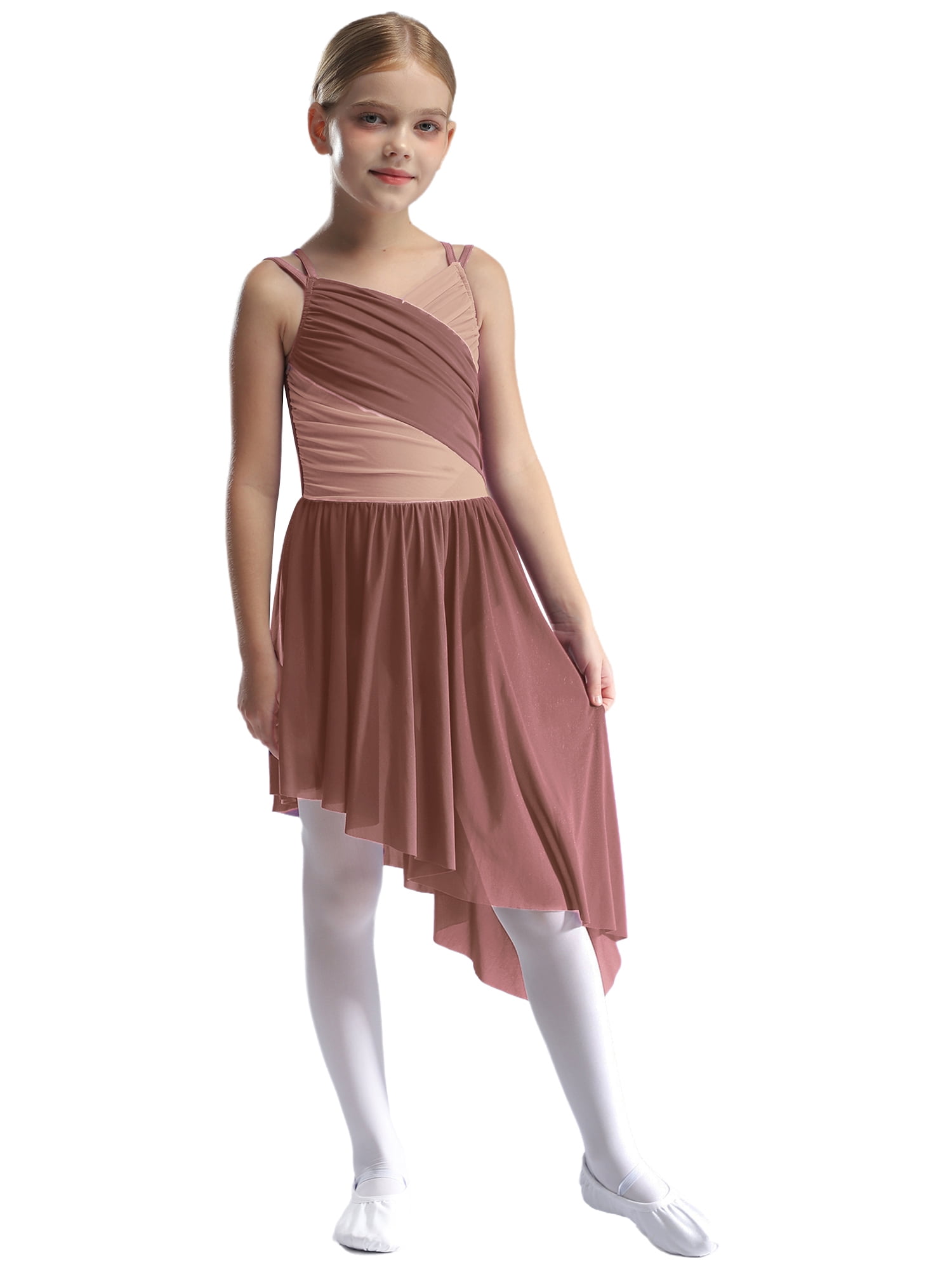 TTAO Kids Girls Lyrical Contemporary Dance Dress Sleeveless Cami ...