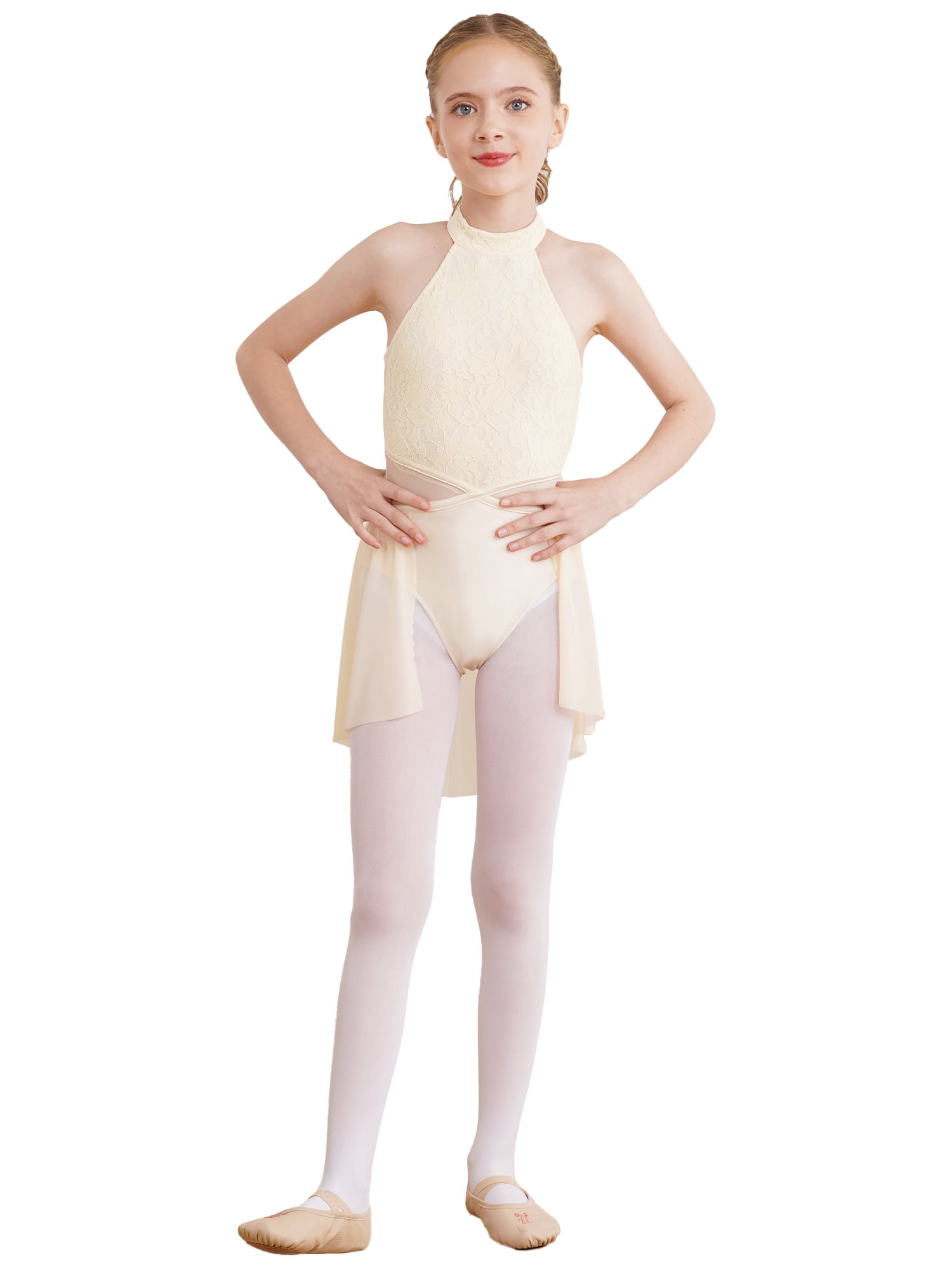 TTAO Kids Girls Lyrical Dance Dress Ballet Tutu Skirt Leotard Lace ...