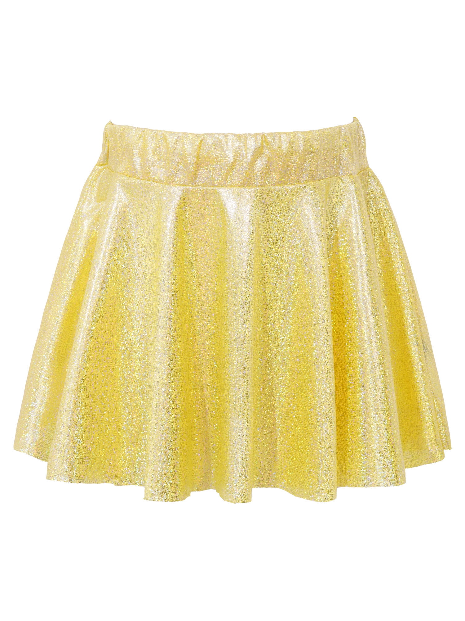 TTAO Kids Girls Metallic Pleated Flared Skirt Hip Hop Ballet Latin Jazz ...
