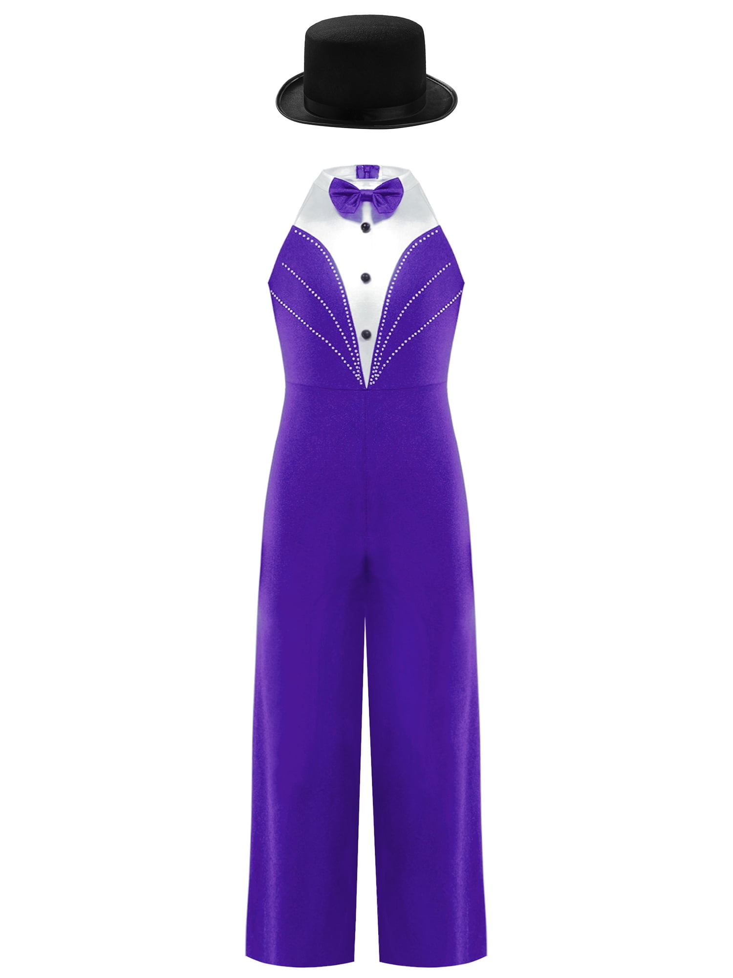 TTAO Kids Girls Modern Jazz Dance Costume Sleeveless Bodysuit with Felt ...