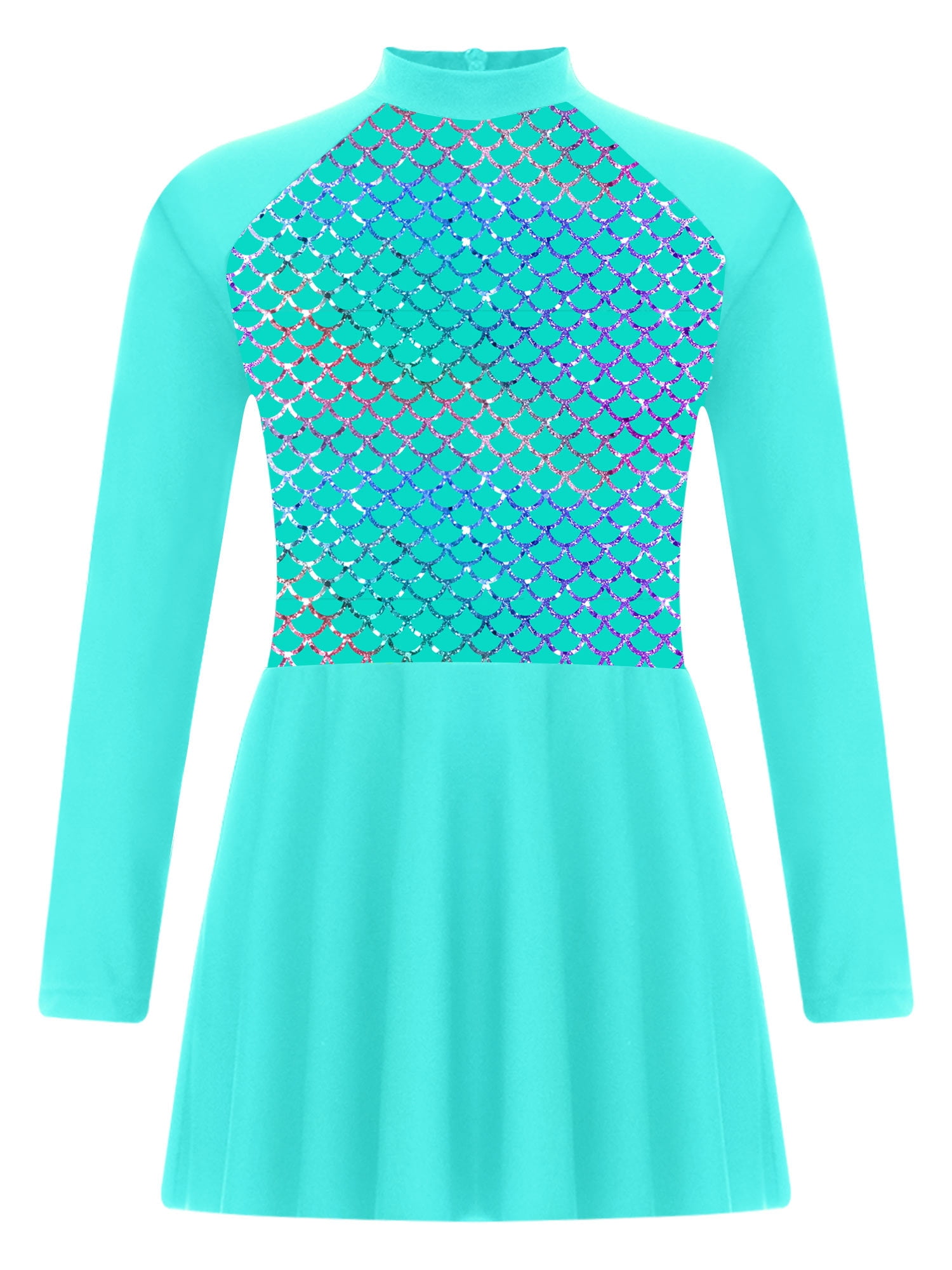TTAO Kids Girls One Piece Swimming Dress UPF 50+ Long Sleeve Swimsuit ...