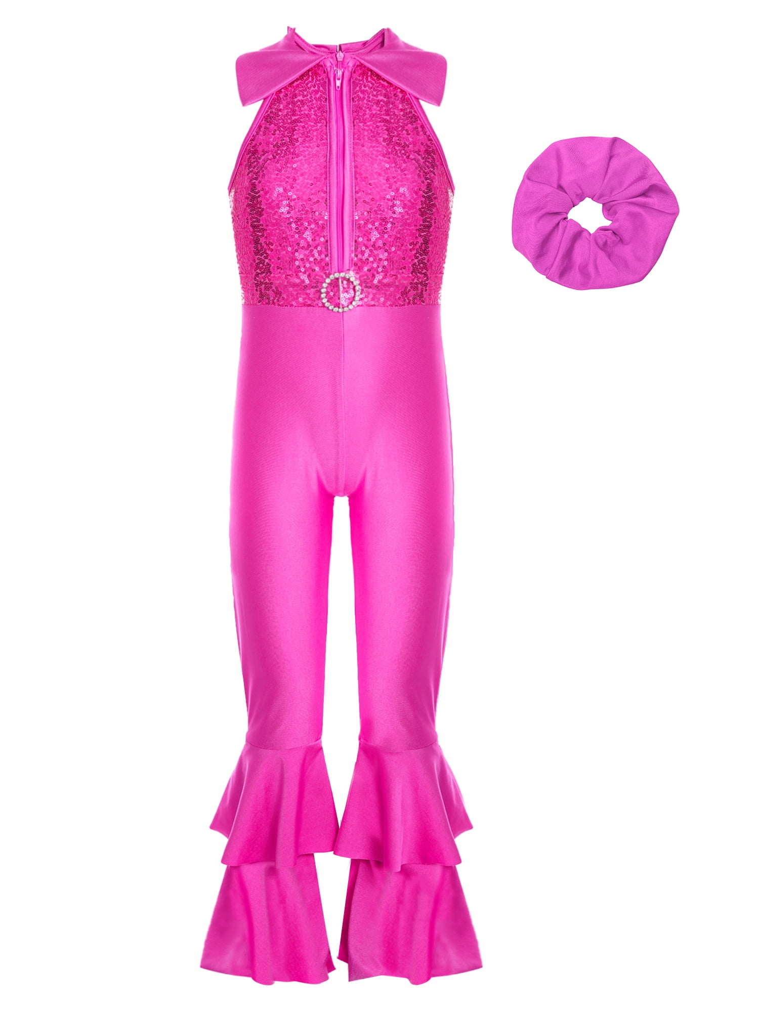 TTAO Kids Girls Sequins Gymnastics Bodysuit Full Body Unitard Hippie ...