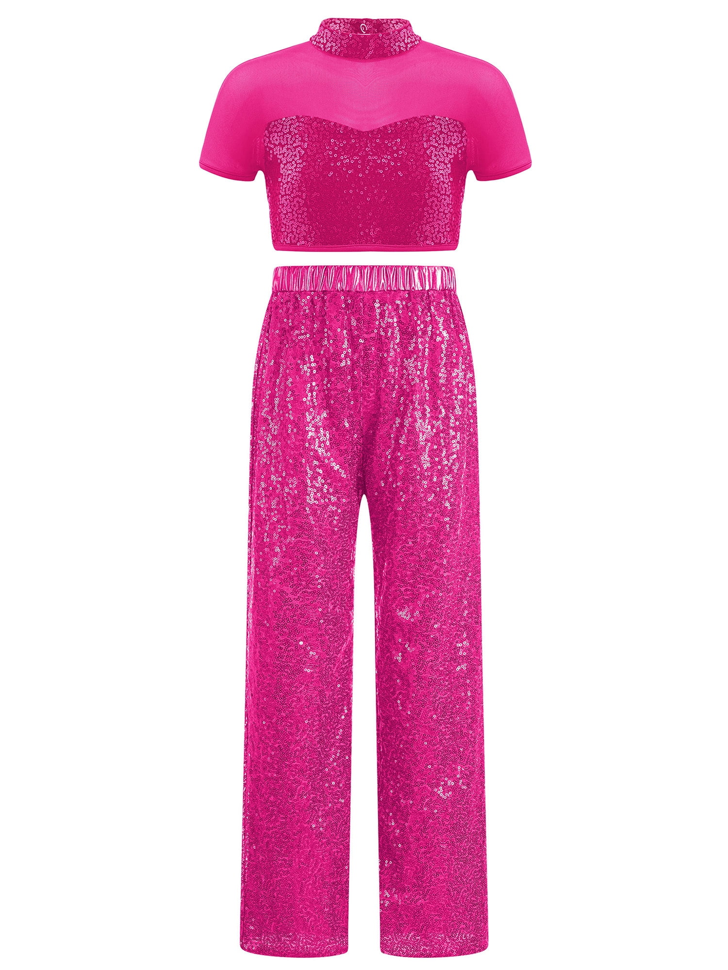 TTAO Kids Girls Sequins Jazz Hip Hop Modern Street Dance Outfit Mock ...