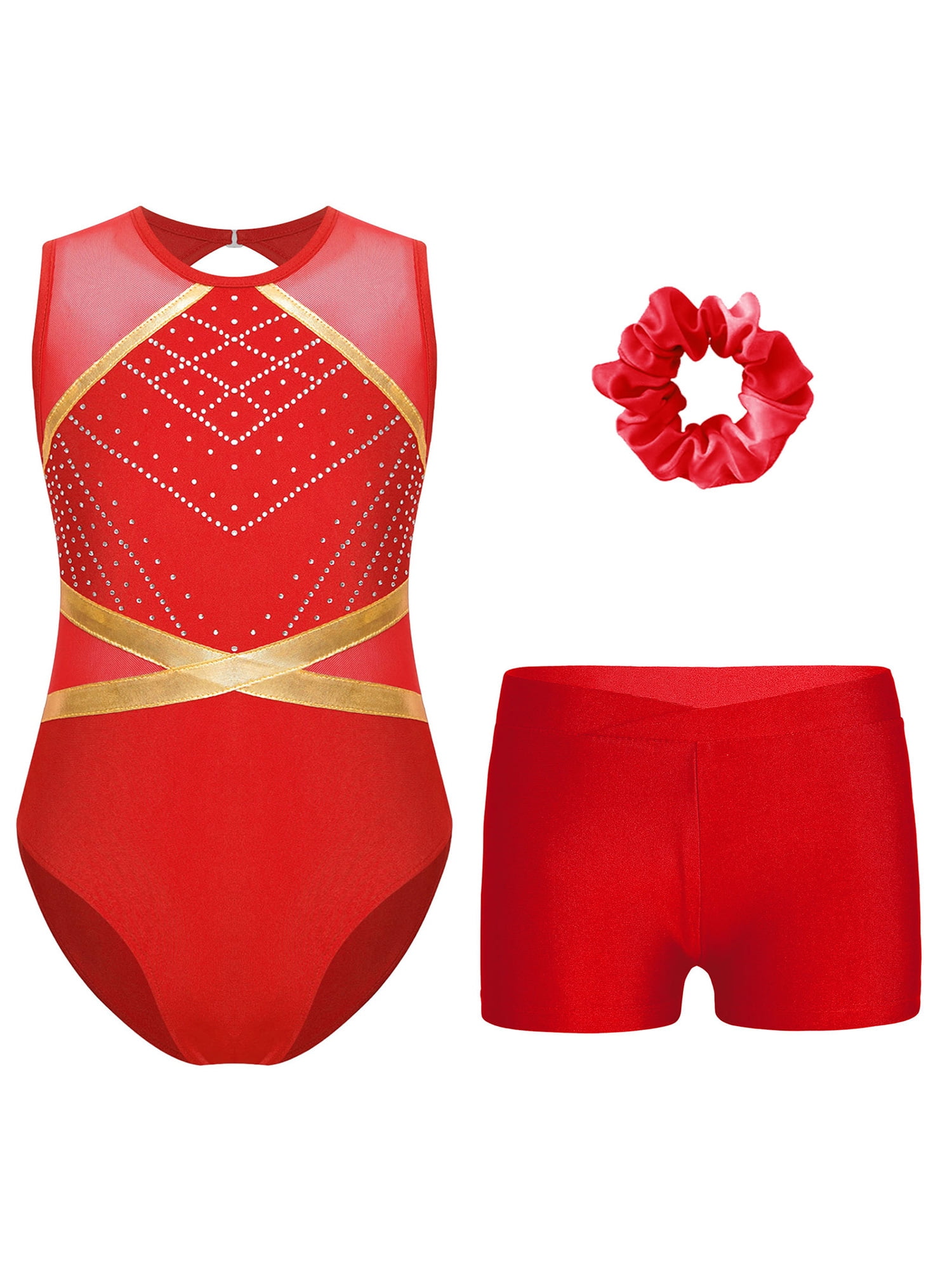 TTAO Kids Girls Sparkle Gymnastics Leotard Tumbling Bodysuit Unitard ...