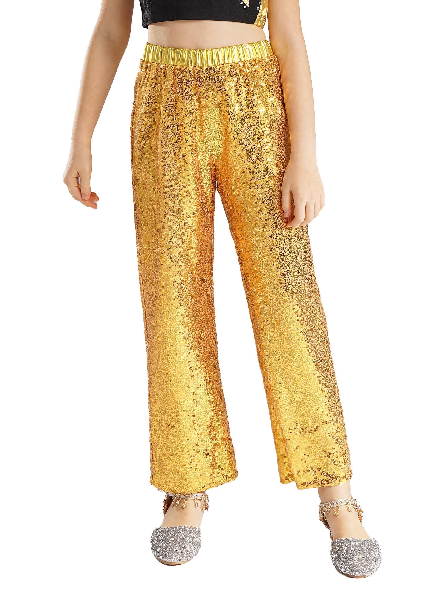 TTAO Kids Girls Sparkling Hip Hop Jazz Dance Pants Trousers for Club ...