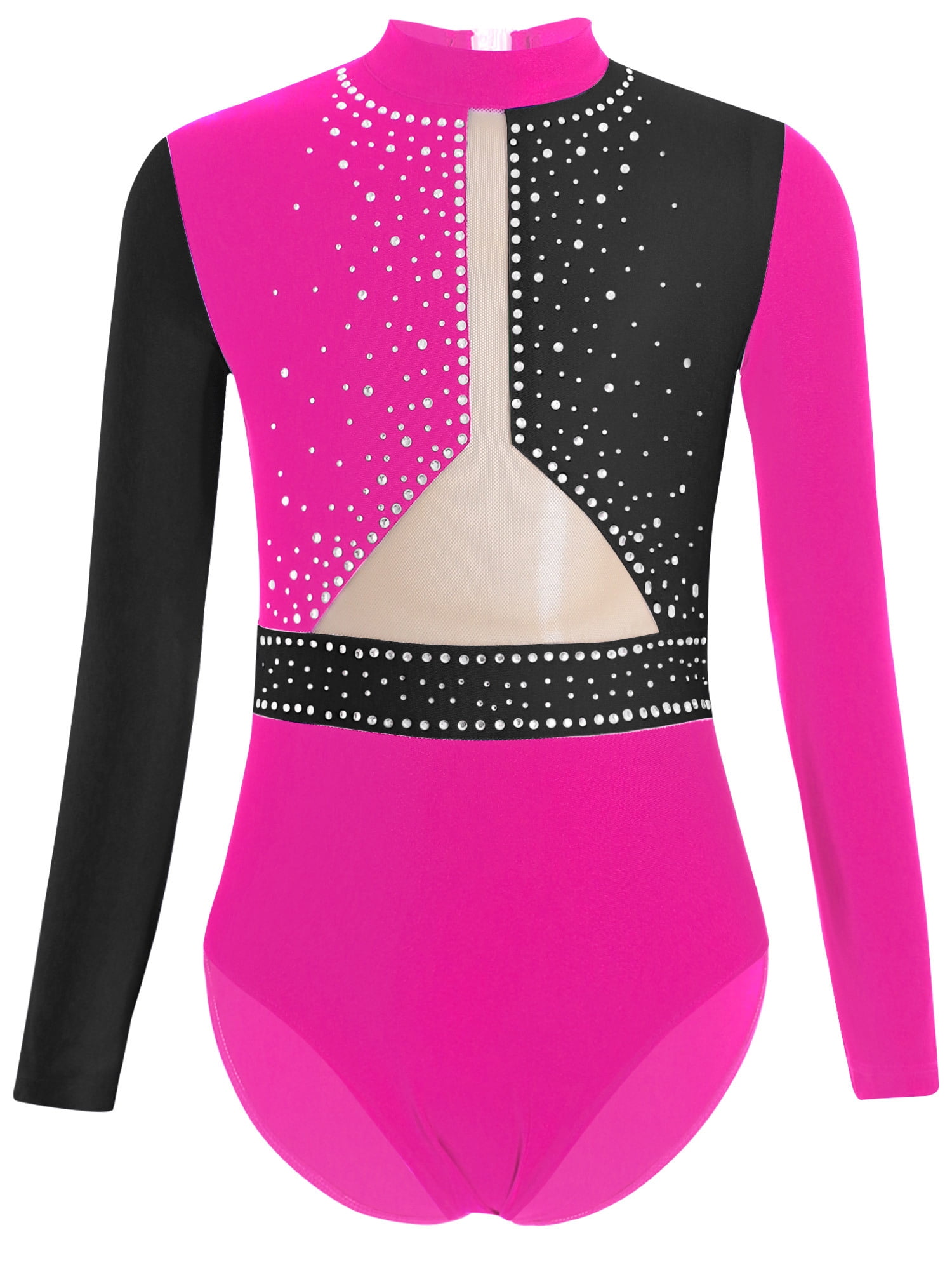 TTAO Kids Girls Sparkly Gymnastics Dance Leotard Long Sleeve Color ...