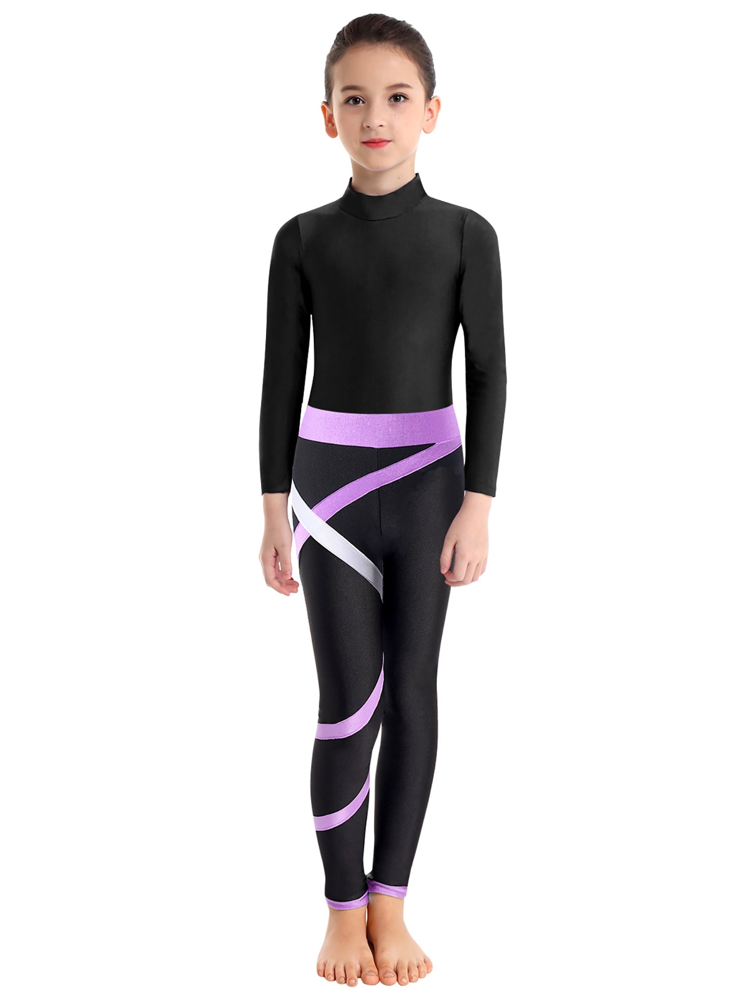 TTAO Kids Gymnastic Workout Outfit Long Sleeve Ballet Dance Leotard and ...